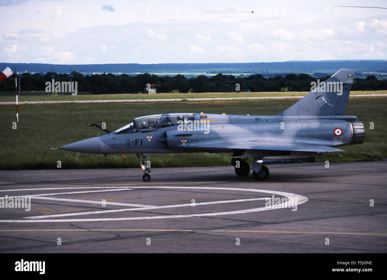 The Dassault Mirage 2000 B 512 2-FI EC2-2 is shown in flight over Cote ...