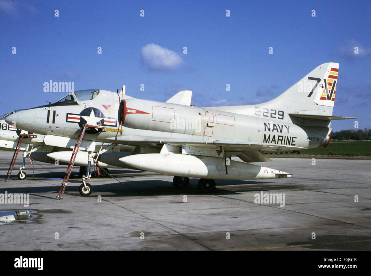 The Douglas A-4A Skyhawk, serial number 142229, is photographed at NAS ...