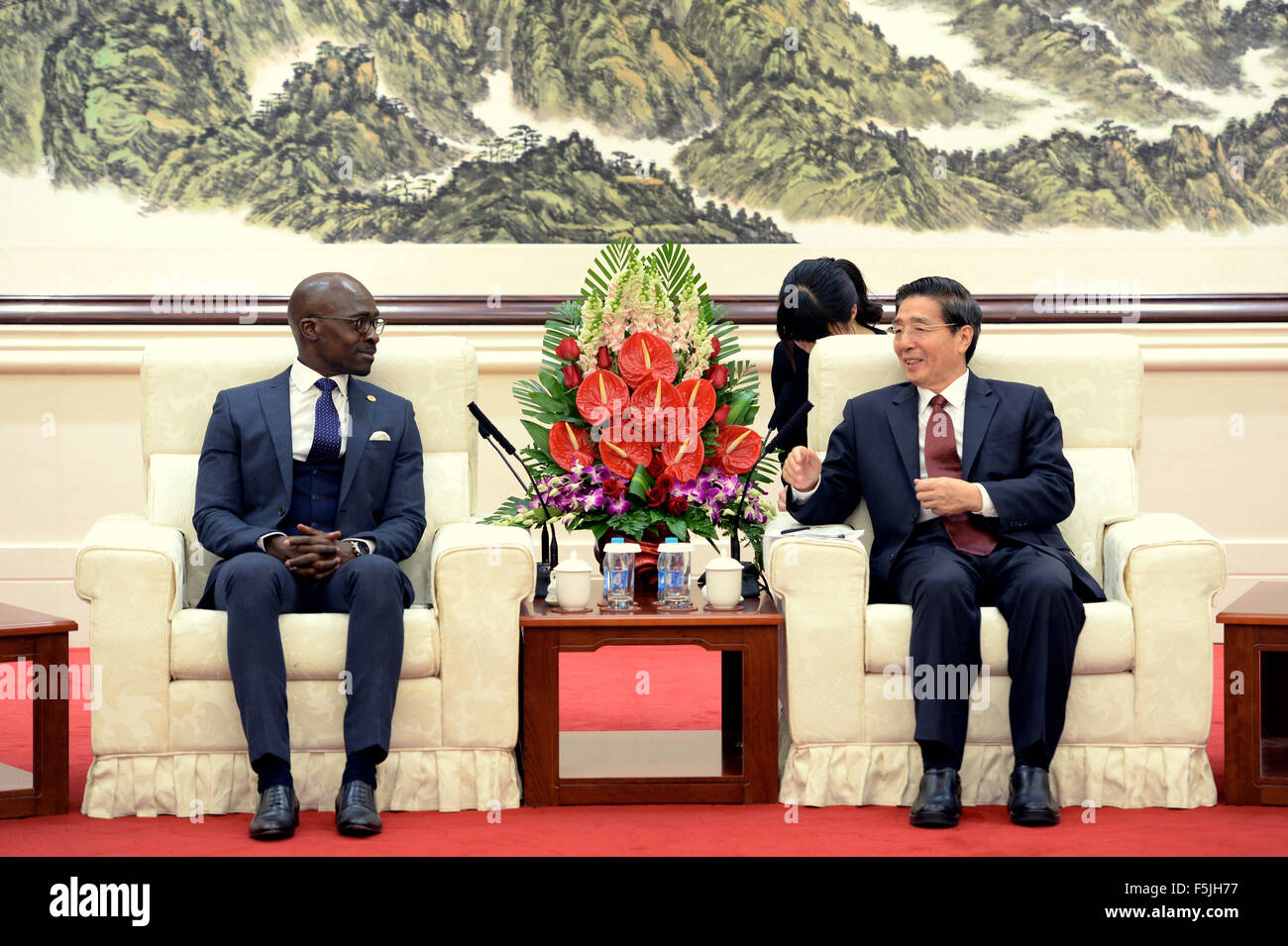 Beijing, China. 5th Nov, 2015. Chinese State Councilor Guo Shengkun (R ...
