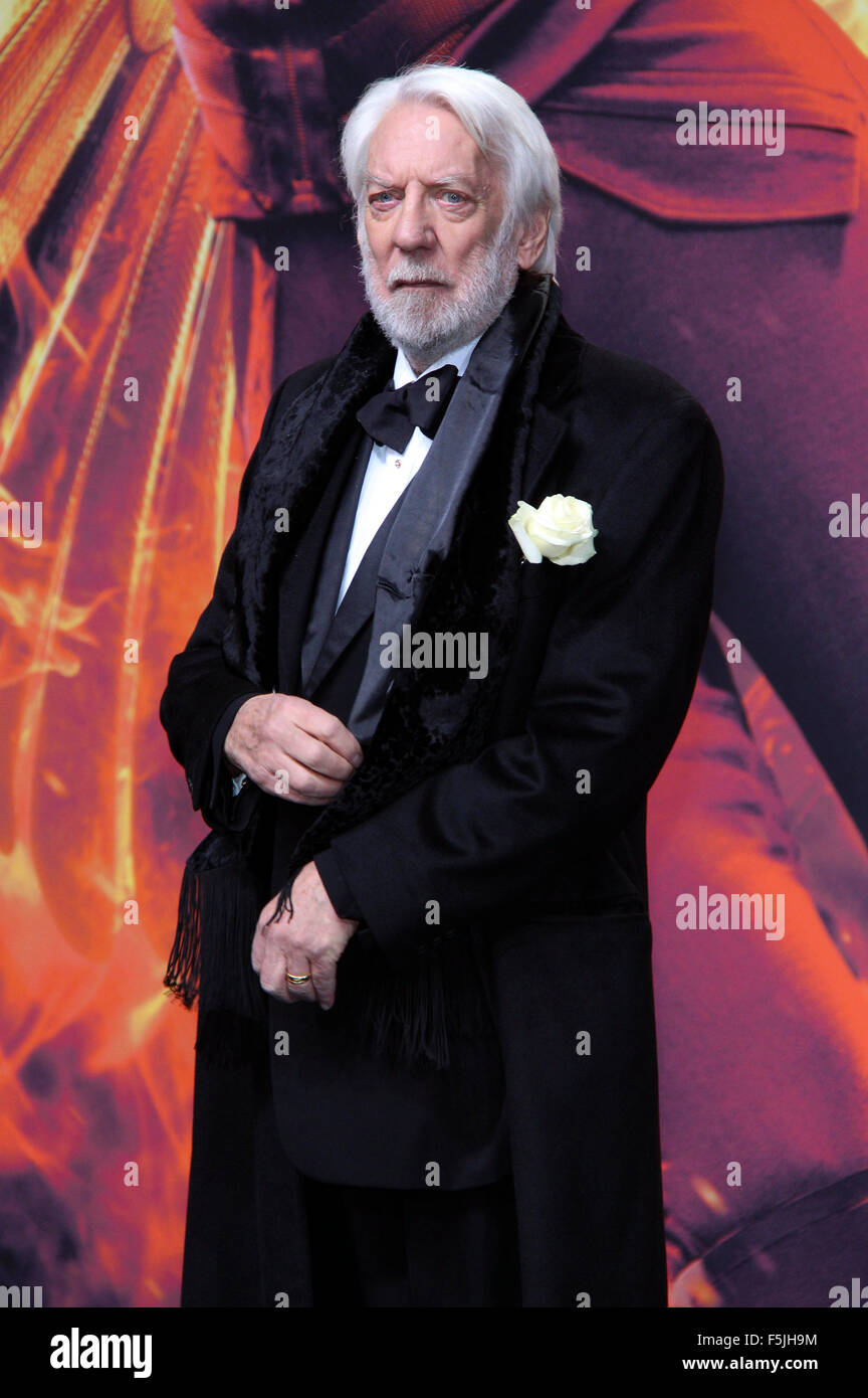 Donald Sutherland attending 'The Hunger Games: Mockingjay, Part 2 ...