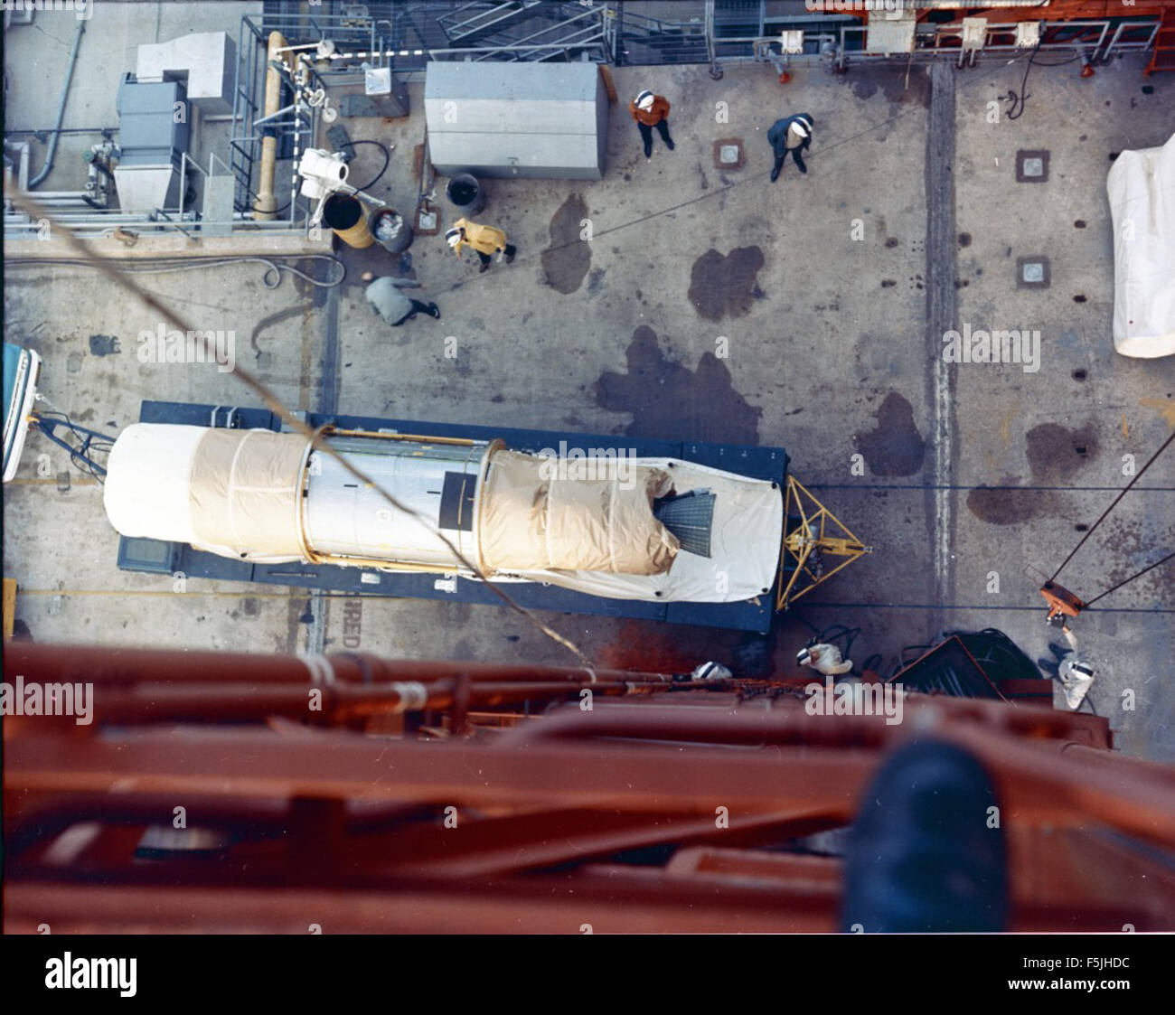 This image from NASA's Gemini Program shows a view from above the Agena ...