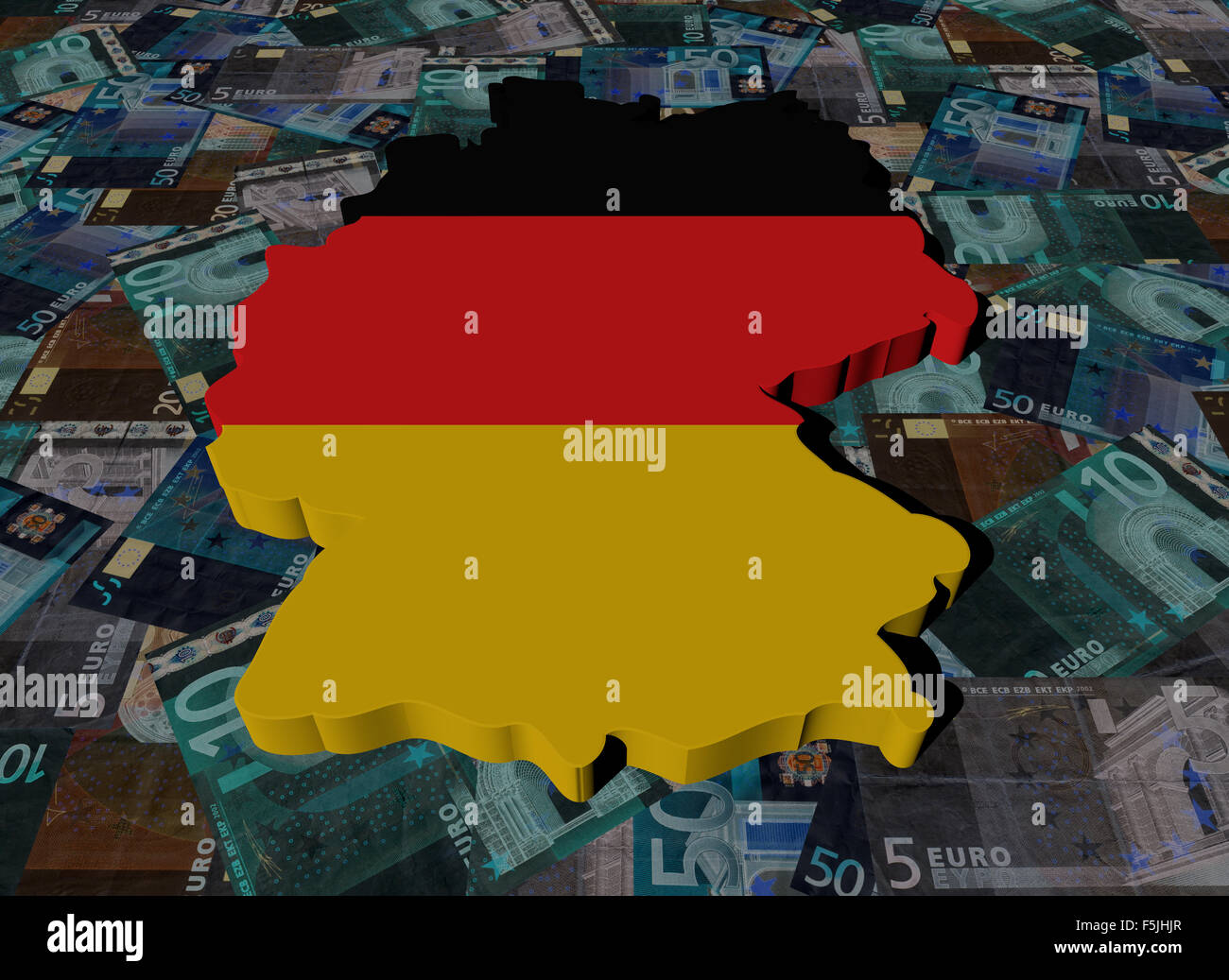 Germany Map flag on Euros illustration Stock Photo - Alamy