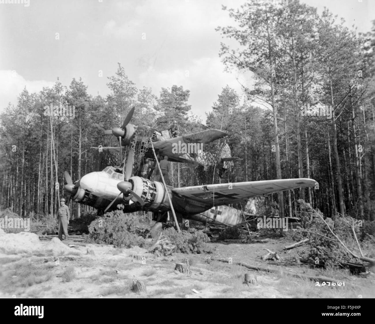 Photograph showing a Junkers Ju 88 bomber with a mounted Focke-Wulf Fw ...
