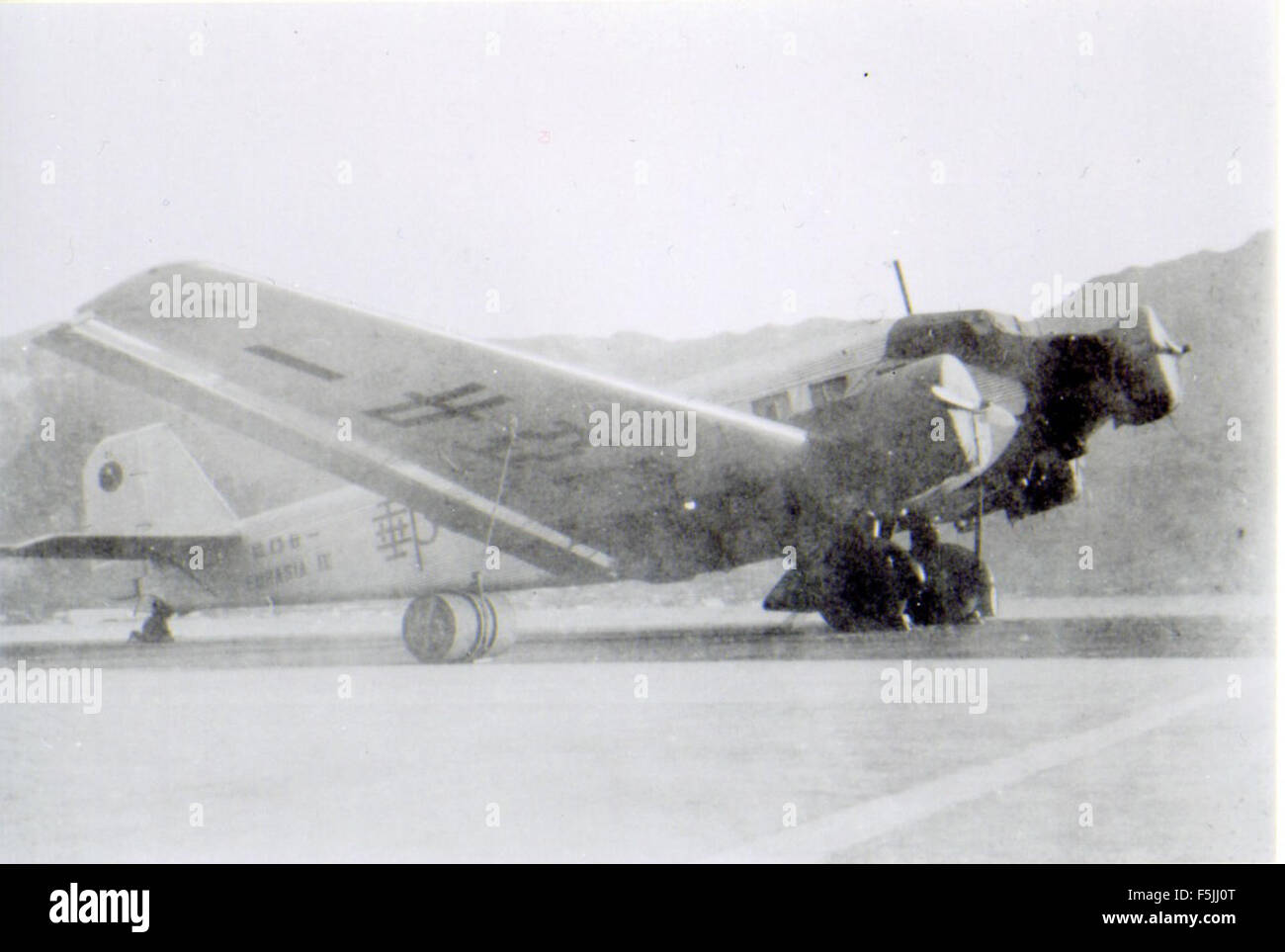 This image shows the Junkers Trimotor, a German aircraft known for its ...