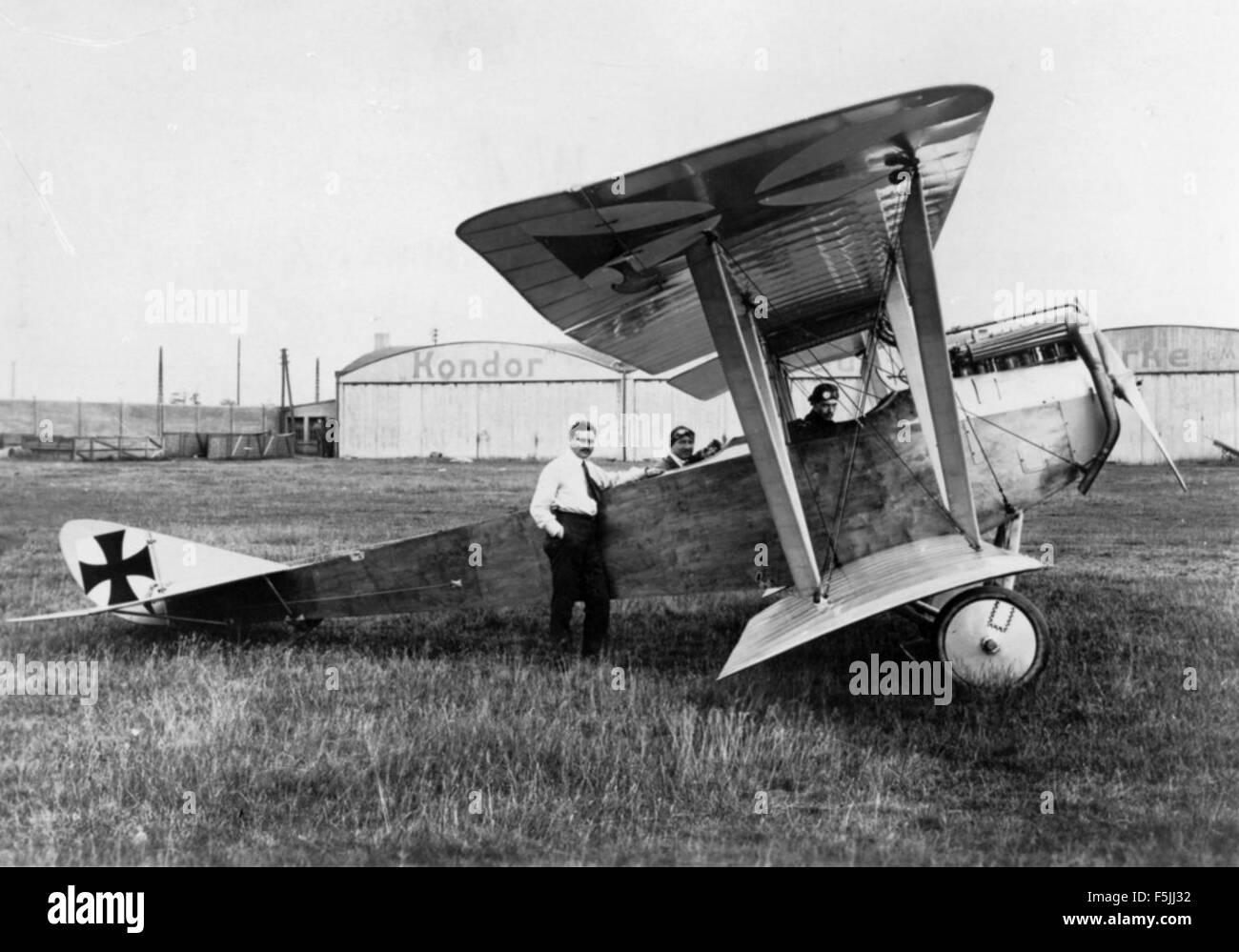 Kondor-Zweidecker, a German aircraft from World War I, shown in this ...