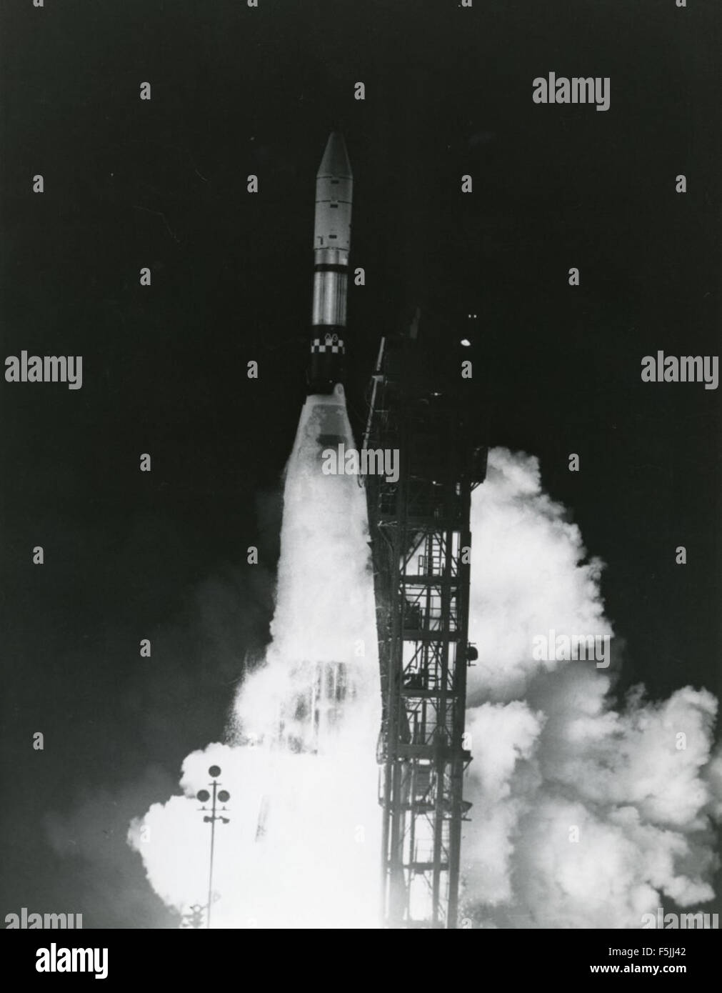 The Lockheed Agena, carrying the ATS-C satellite, is shown at Cape ...