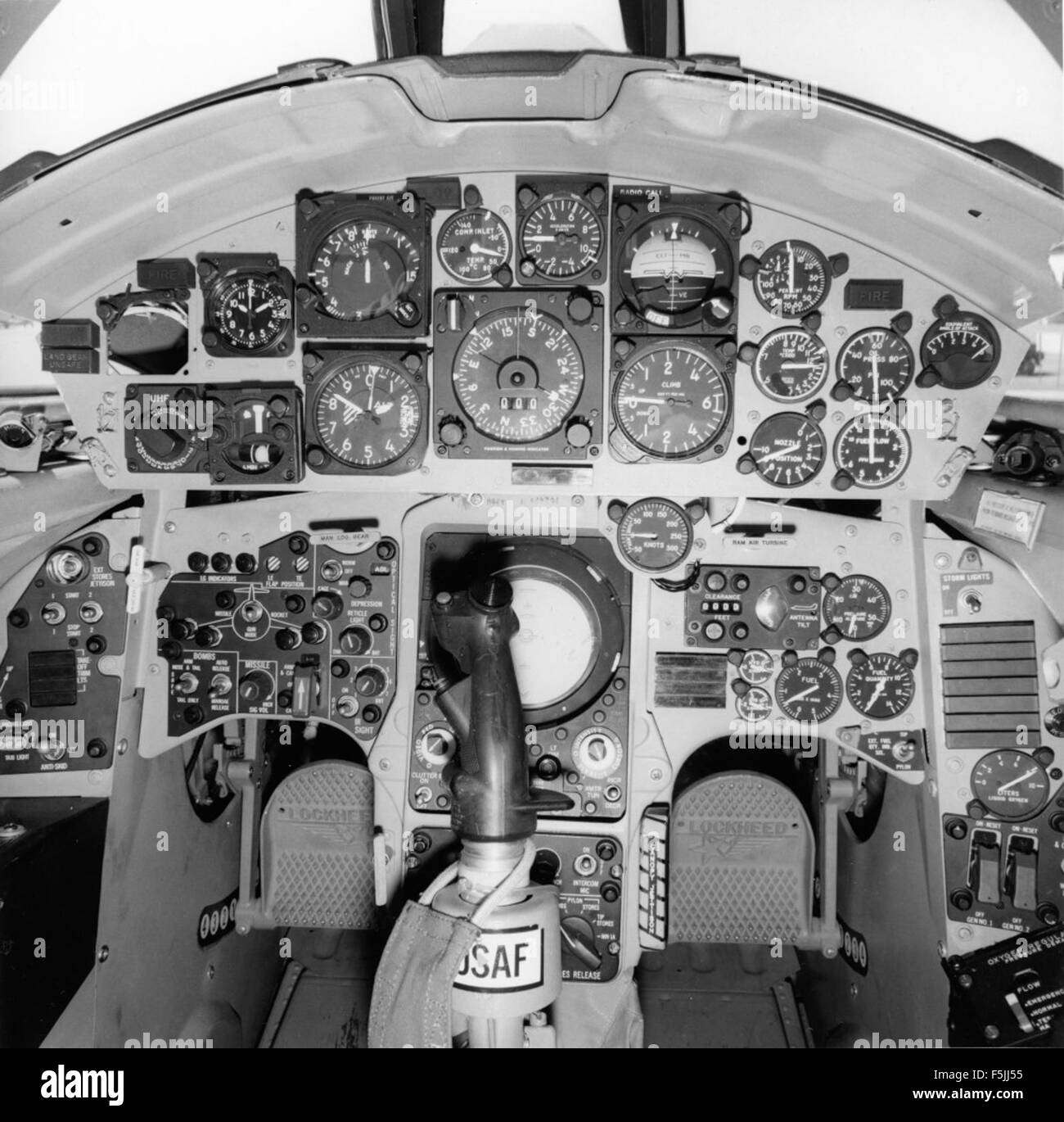 An image displaying the Lockheed F-104 instrument panel, showcasing the ...