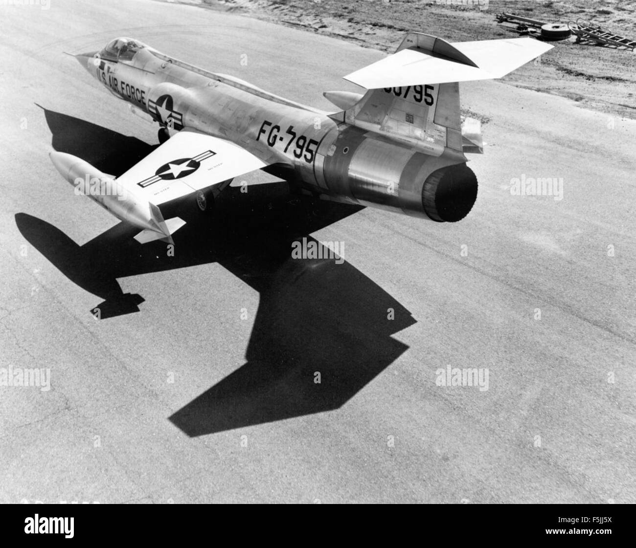 The Lockheed F-104A, serial number 56-0795, captured in this image, was ...