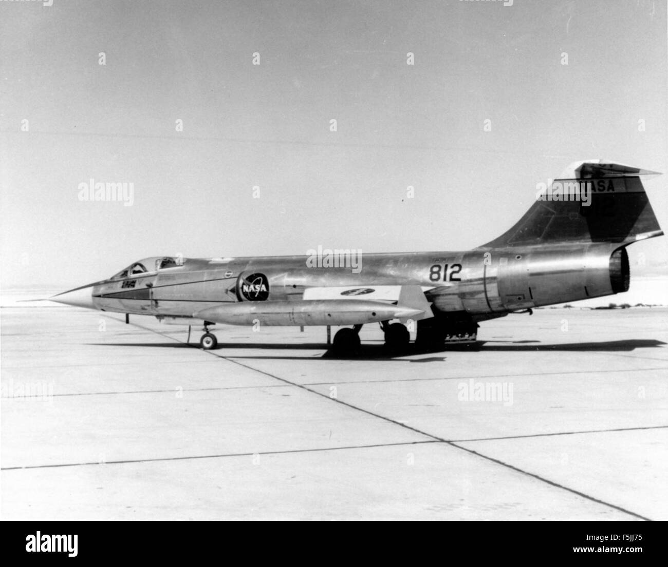 The Lockheed F-104N, operated by NASA, is captured in flight at Edwards ...