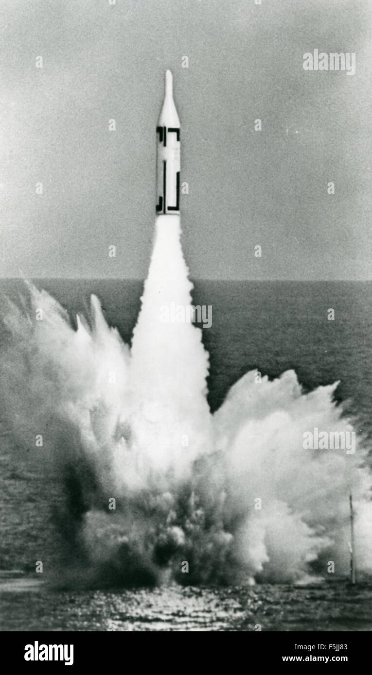 Photograph of the Lockheed Polaris A1 missile aboard the USS George ...