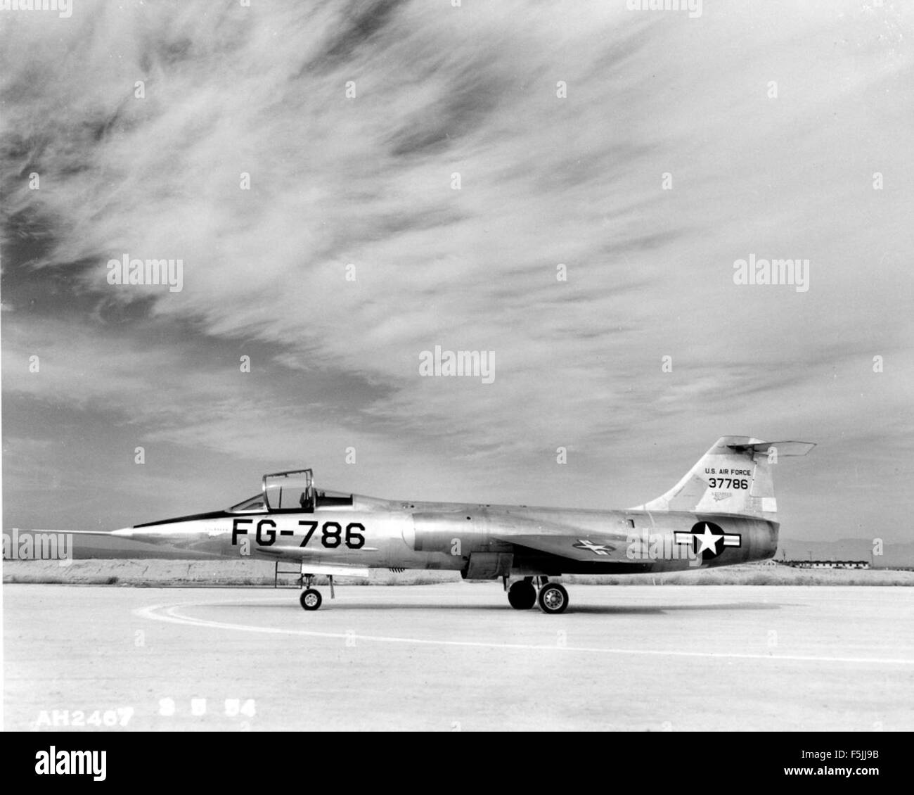 The Lockheed XF-104, serial 53-7786, is seen on March 5, 1954, in a ...