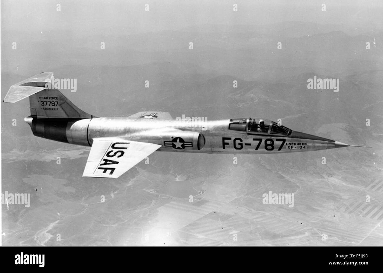 Photograph of the Lockheed XF-104, tail number 53-7787, showcasing its ...