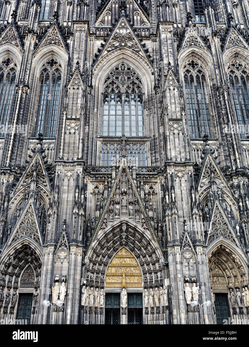 The cathedral of Cologne. Detail from facade Stock Photo - Alamy