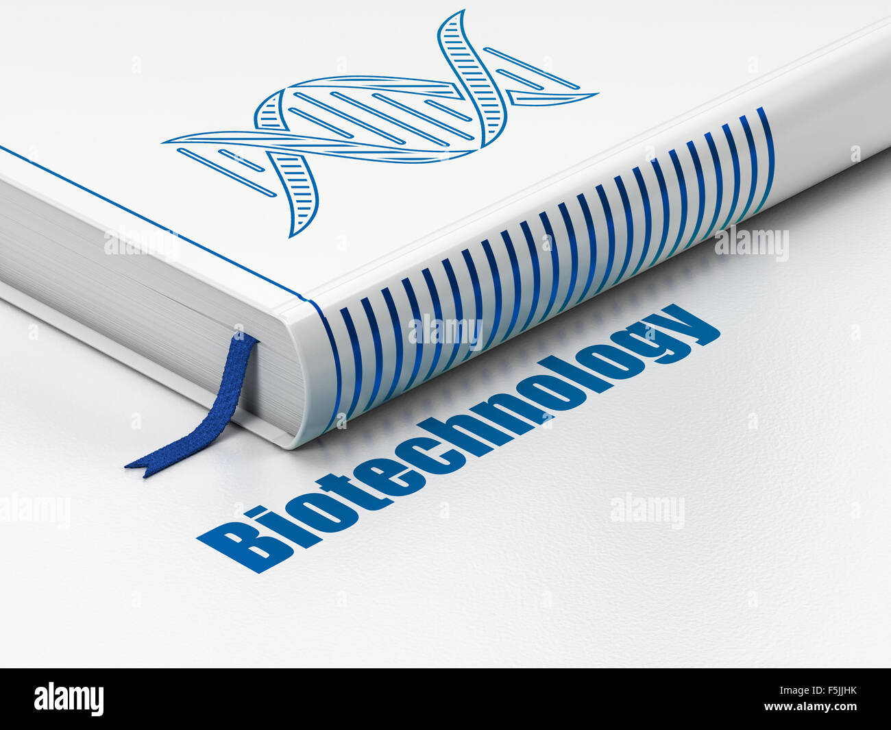 Science concept: book DNA, Biotechnology on white background Stock ...