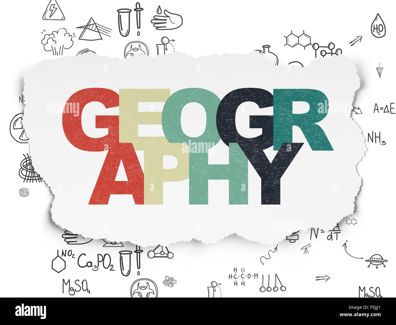 Science concept: Geography on Torn Paper background Stock Photo - Alamy