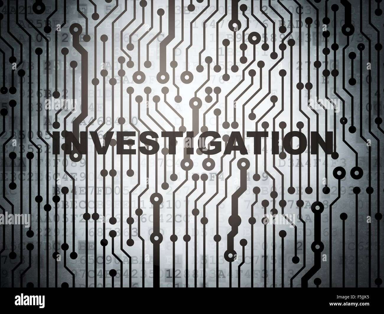 Science concept: circuit board with Investigation Stock Photo - Alamy