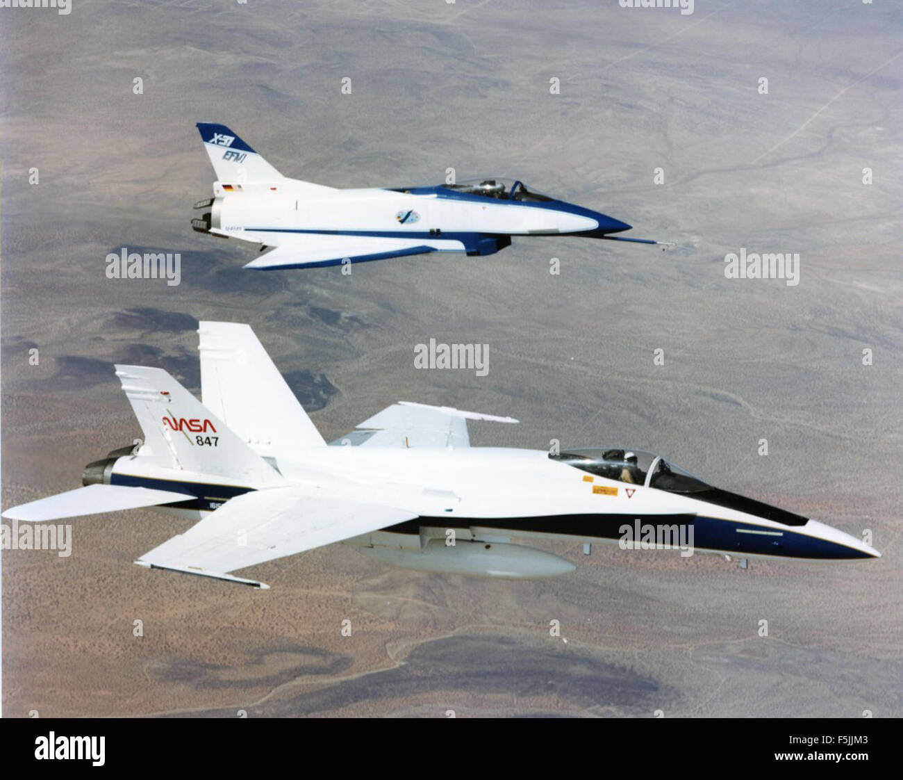 Image of the McDonnell FA-18A, NASA 847, equipped with the Rockwell-MBB ...