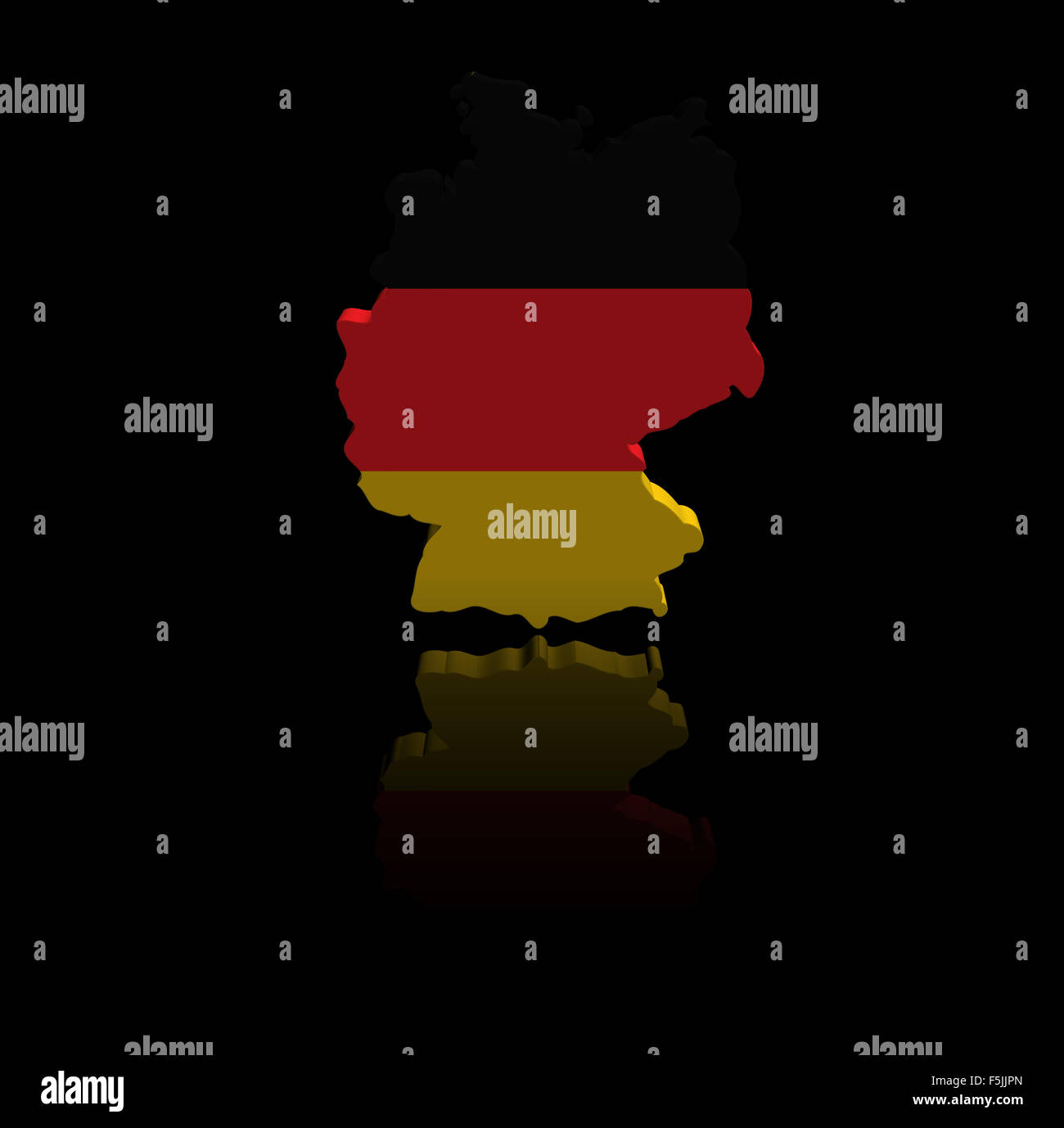 Germany map flag with reflection illustration Stock Photo - Alamy