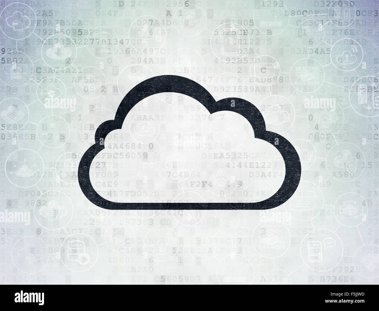 Cloud computing concept: Cloud on Digital Paper background Stock Photo ...