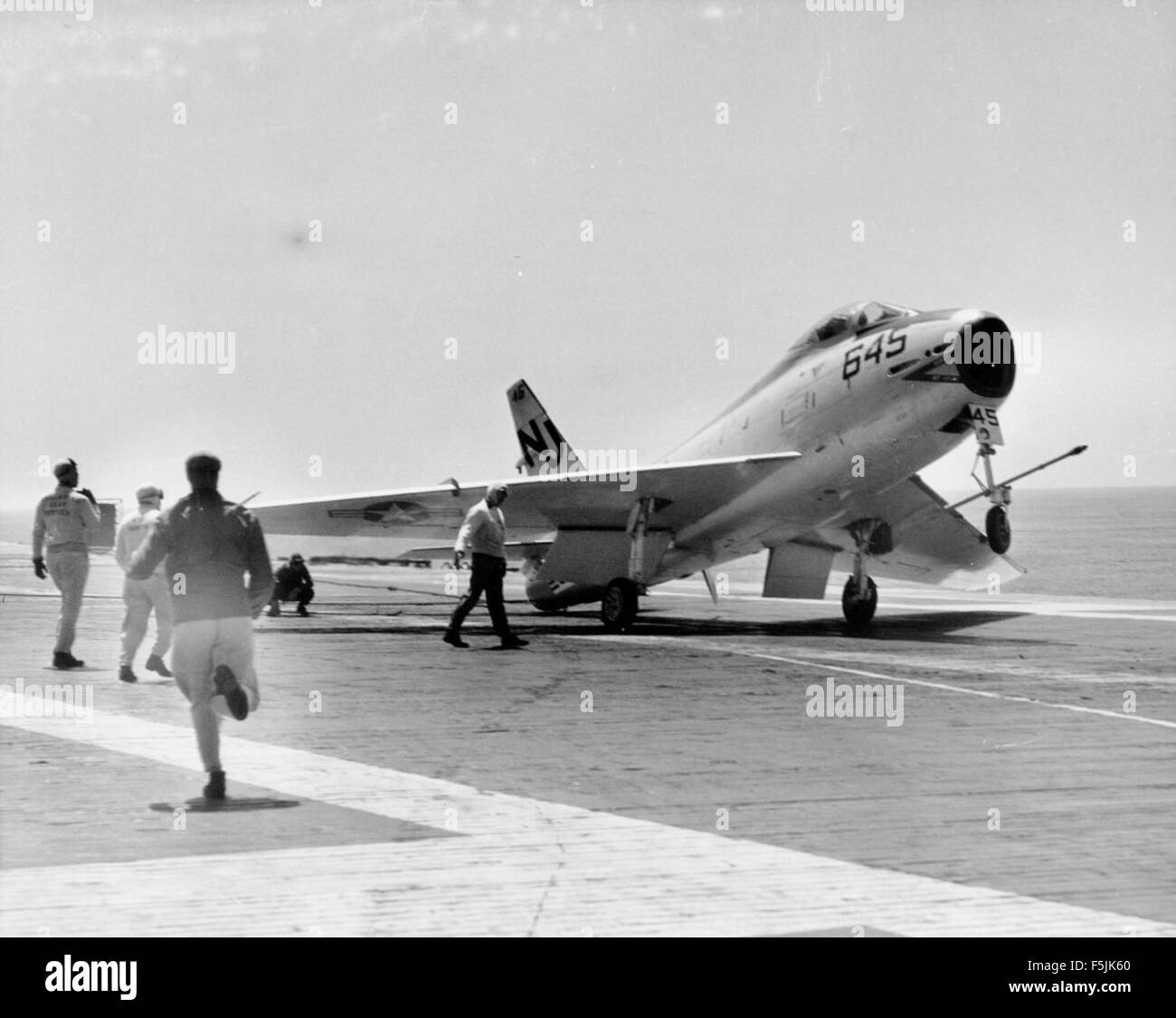 This image shows the North American Fury FJ-4B, a US Navy aircraft, in ...