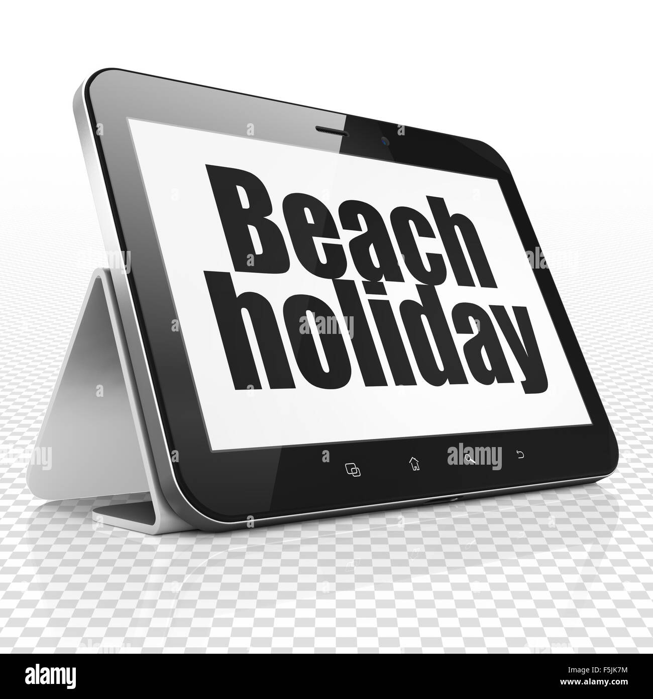 Travel concept: Tablet Computer with Beach Holiday on display Stock ...