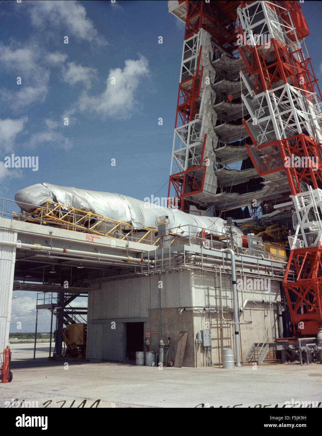The Atlas 6A missile is pictured on the ramp at Pad 14 at the Air Force ...