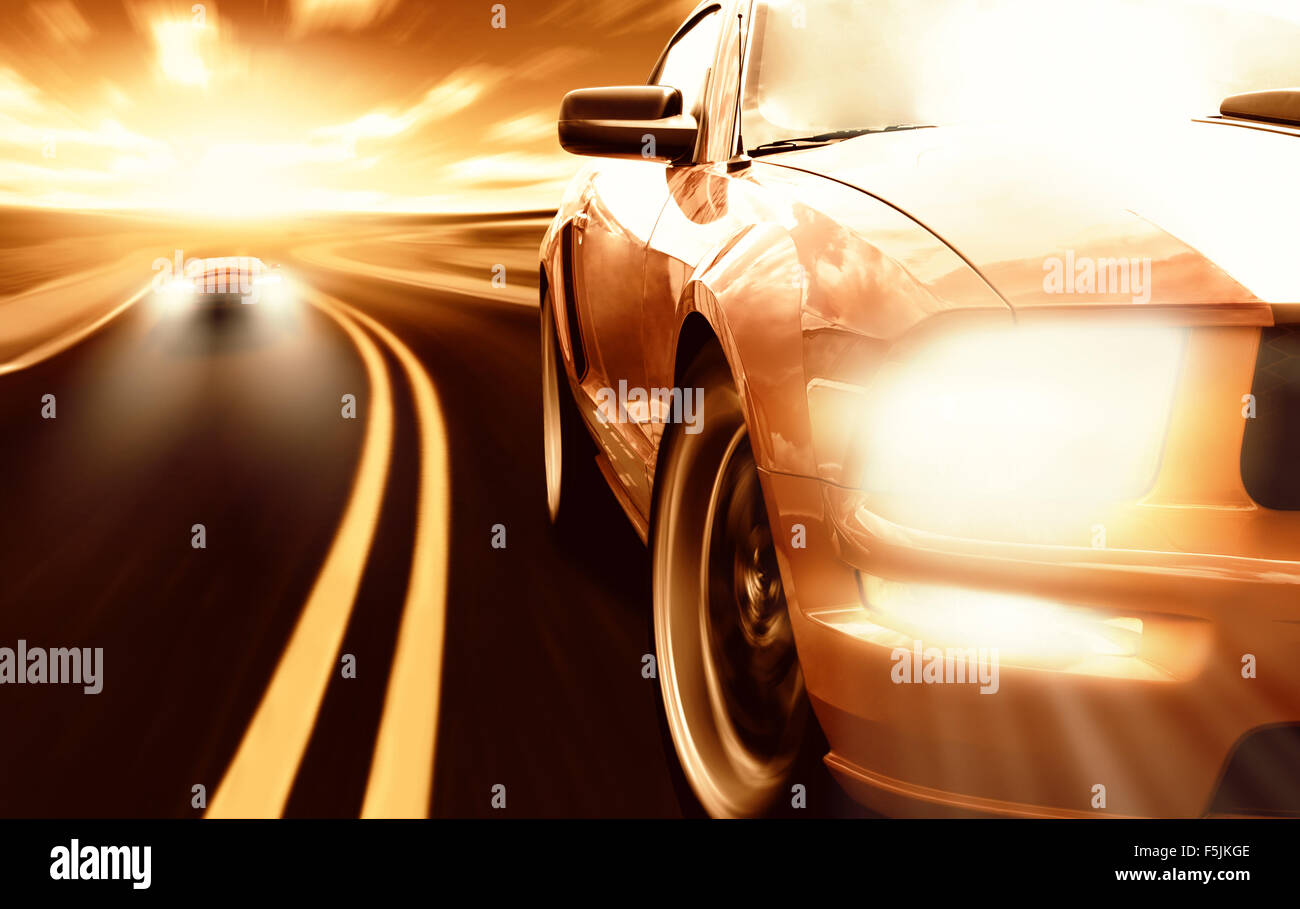 Two lane road with cars hi-res stock photography and images - Alamy