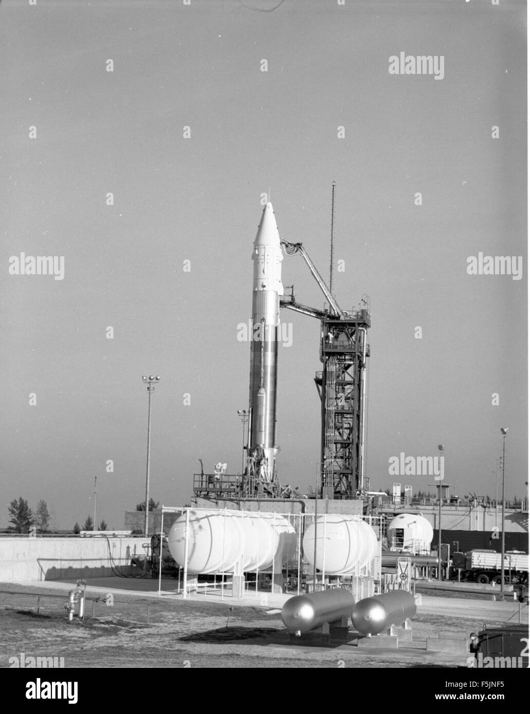 A detailed view of the Centaur (C-1) rocket, a key component of the ...