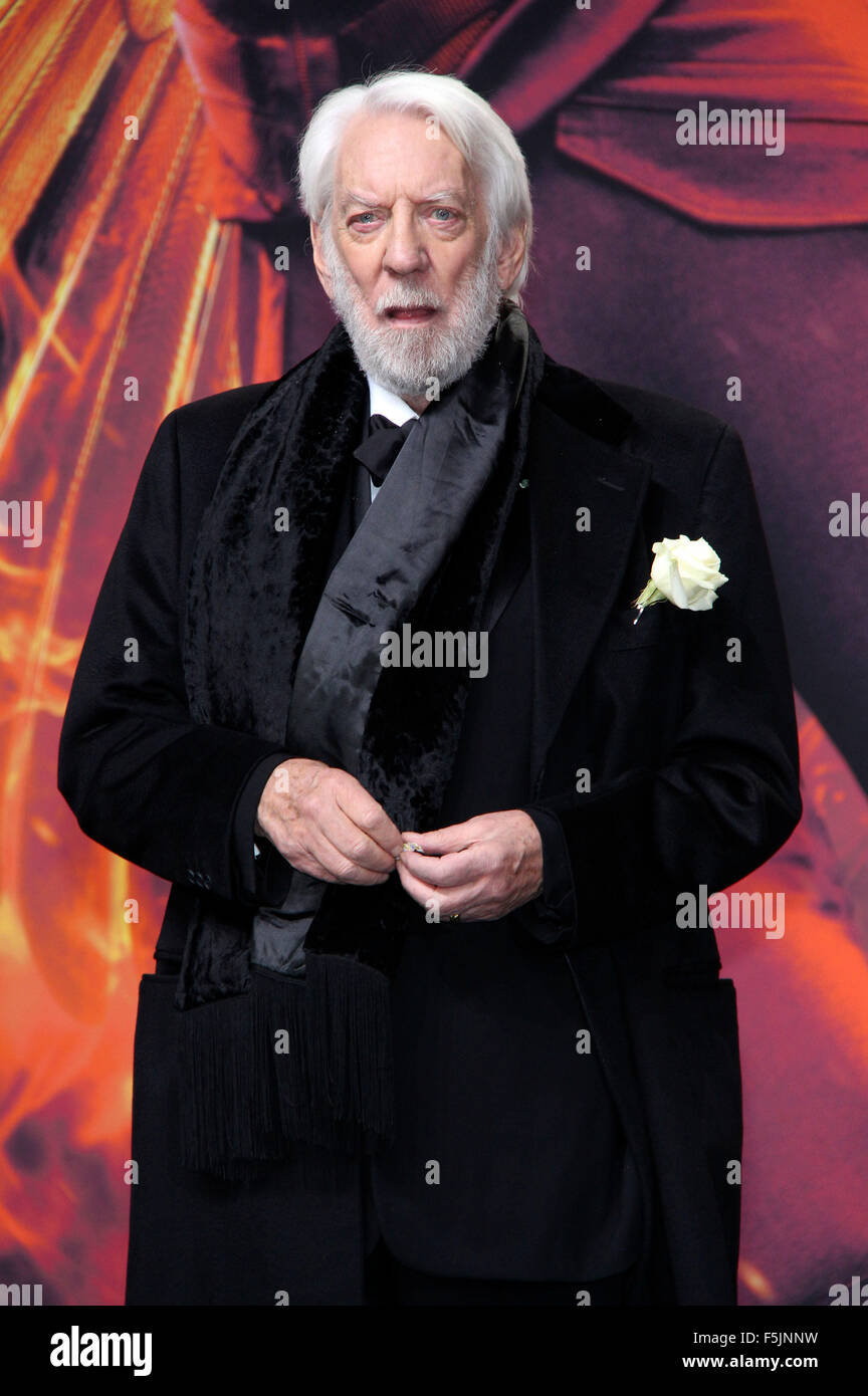 Donald Sutherland attending 'The Hunger Games: Mockingjay, Part 2 ...