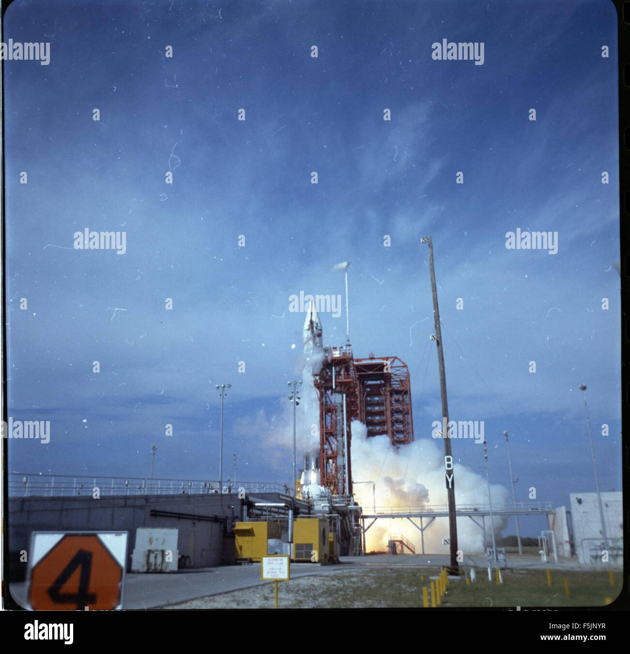 The Atlas Centaur 2 rocket, captured during its liftoff sequence on ...