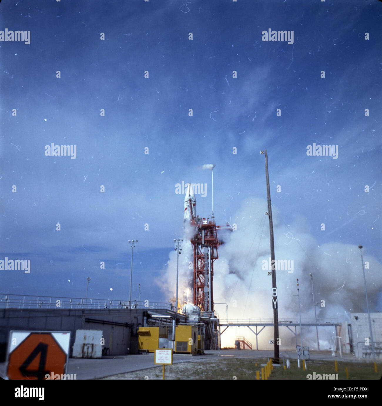 The Atlas Centaur AC-2 launch sequence captured in detail, showing ...