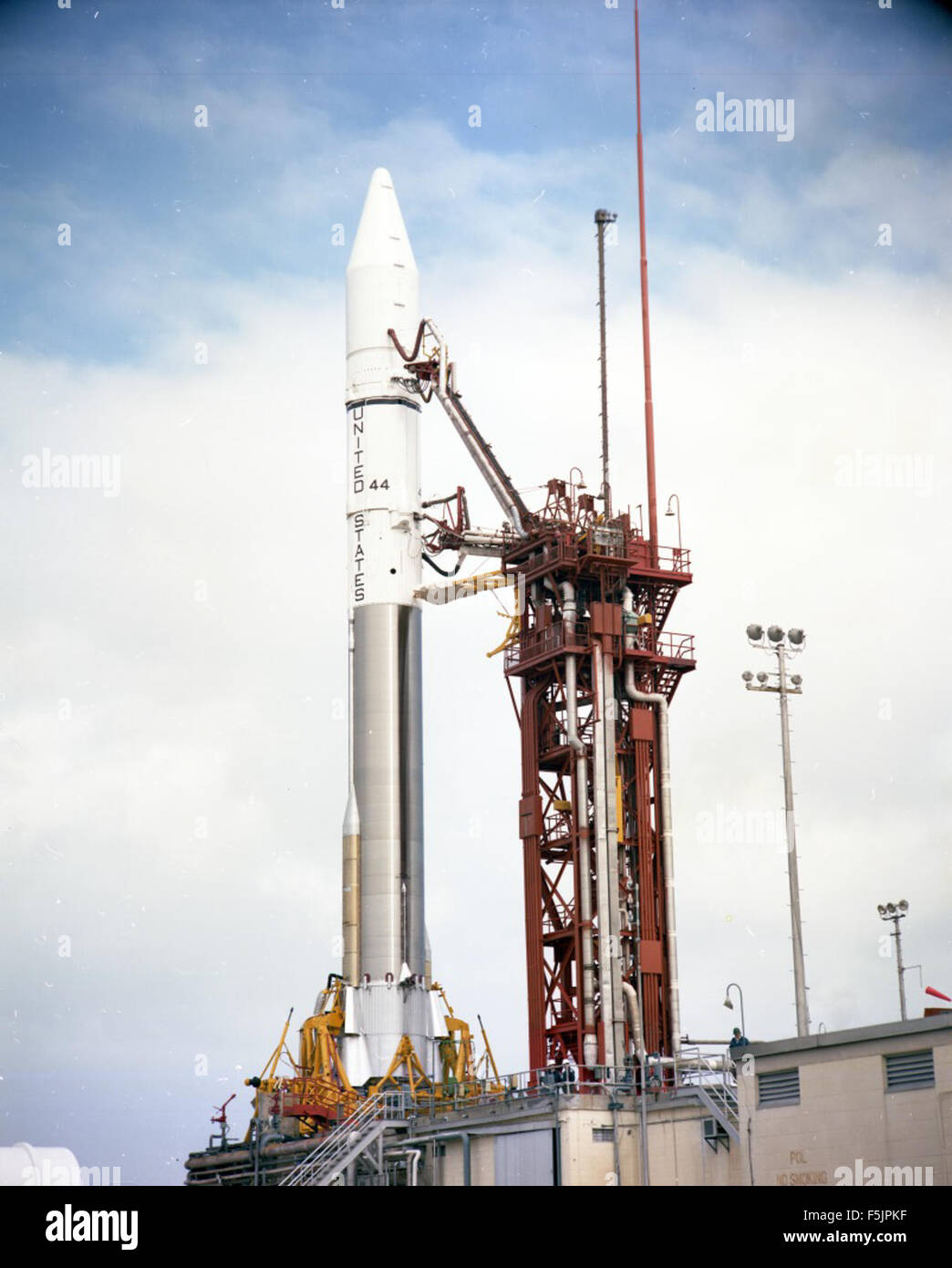 This image captures the prelaunch details of Atlas Centaur 44, a rocket ...