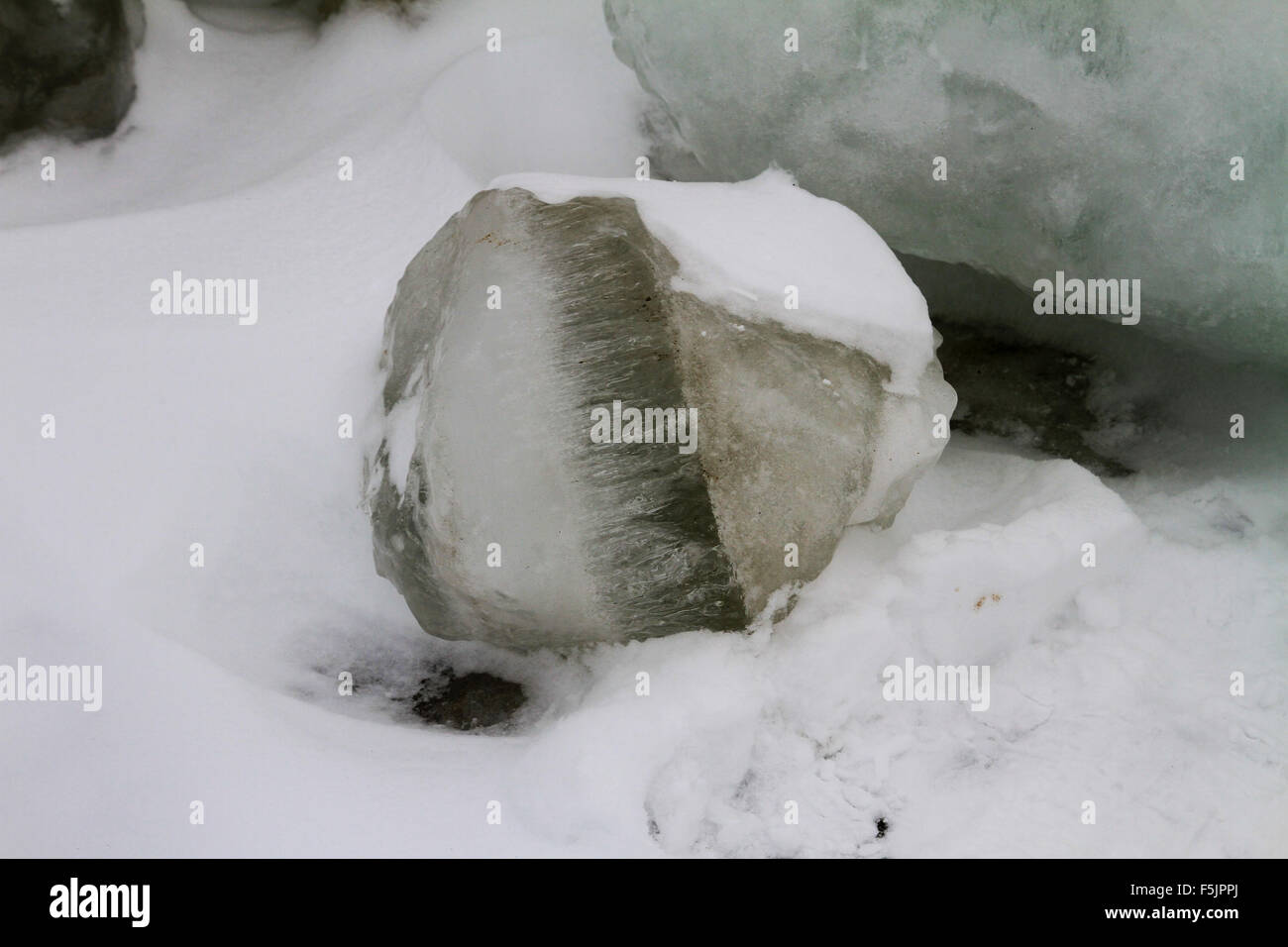 Snow and ice along the Lake Michigan shoreline at the St. Joseph North ...