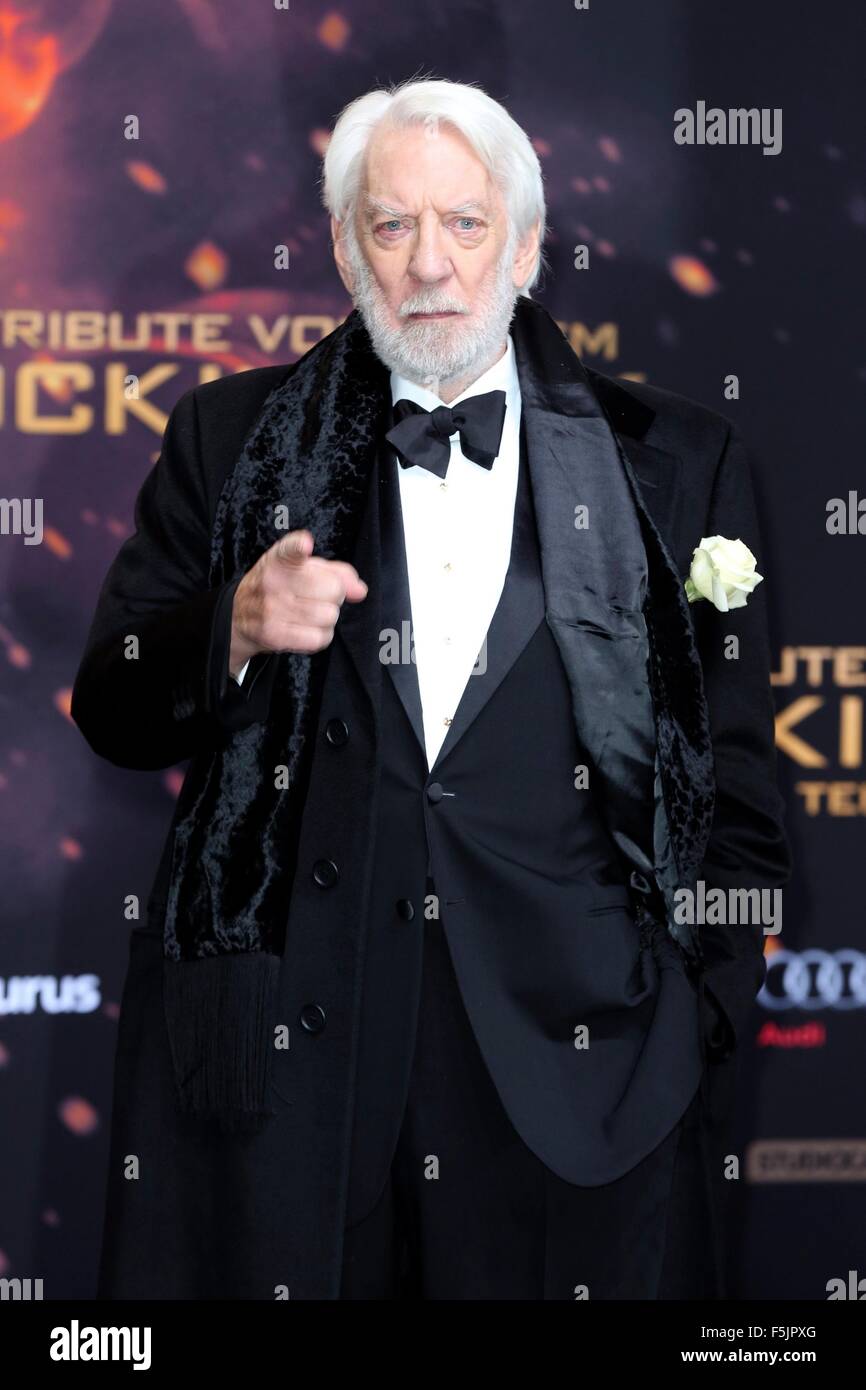 Berlin, Germany. 4th Nov, 2015. Donald Sutherland attending 'The Hunger ...