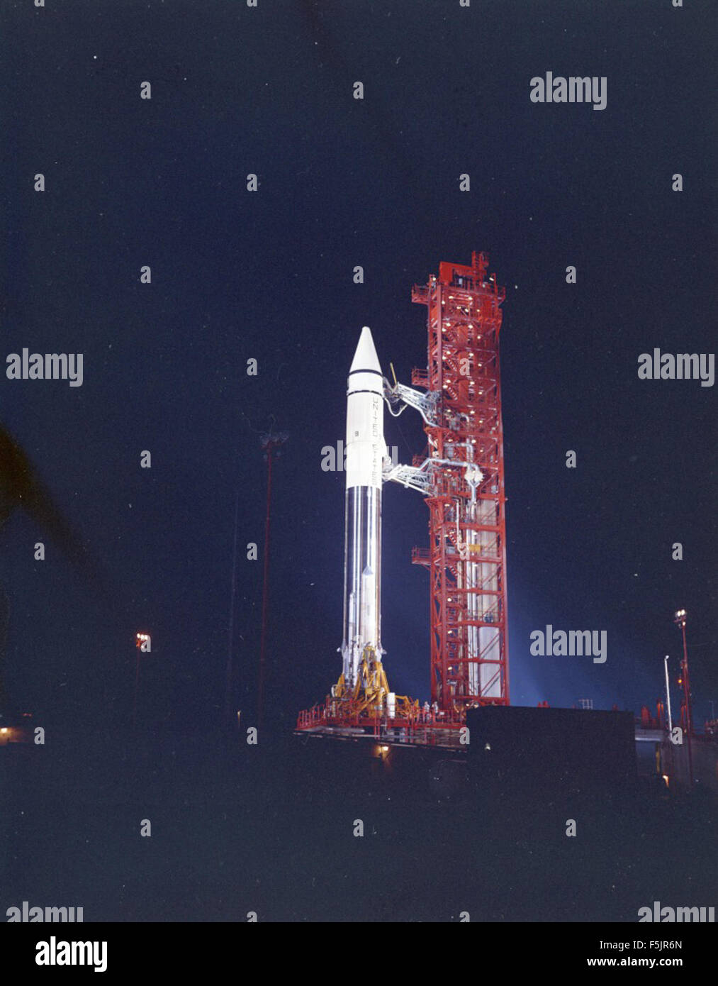 The Atlas Centaur AC-9 is a detailed prelaunch preparation scene ...