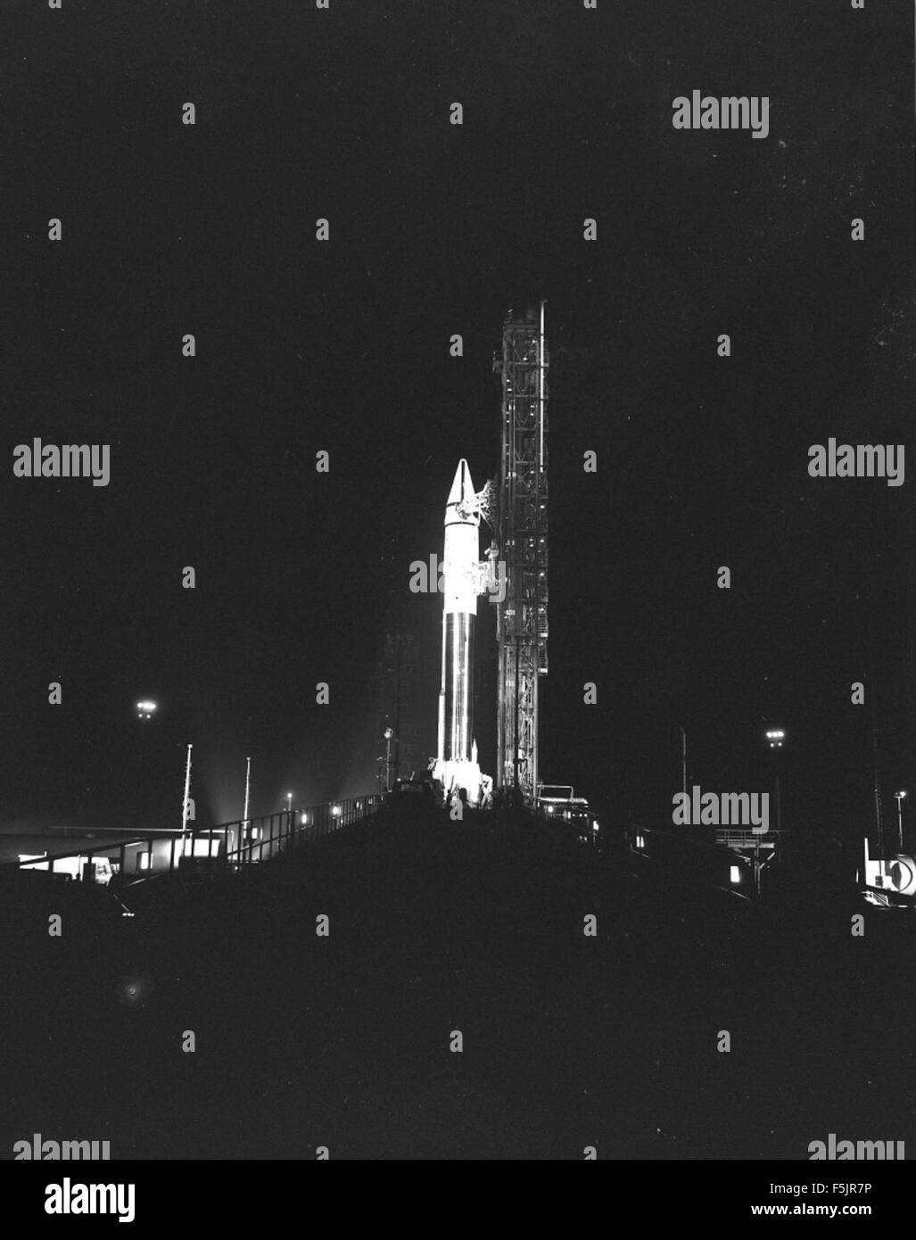 A detailed photograph of the Atlas Centaur AC 9 rocket during its ...