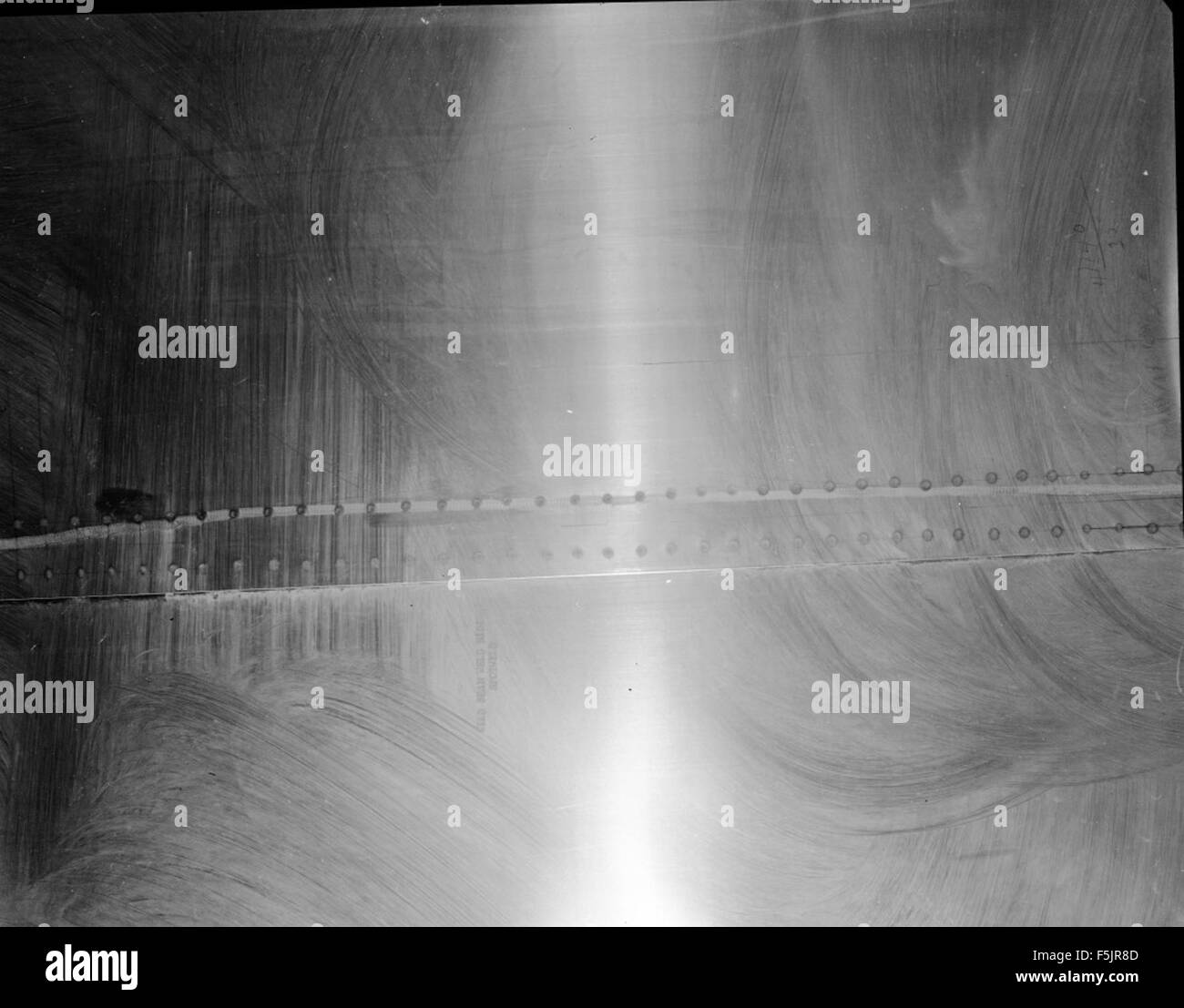 This image shows damage to the stub tank, highlighting the structural ...
