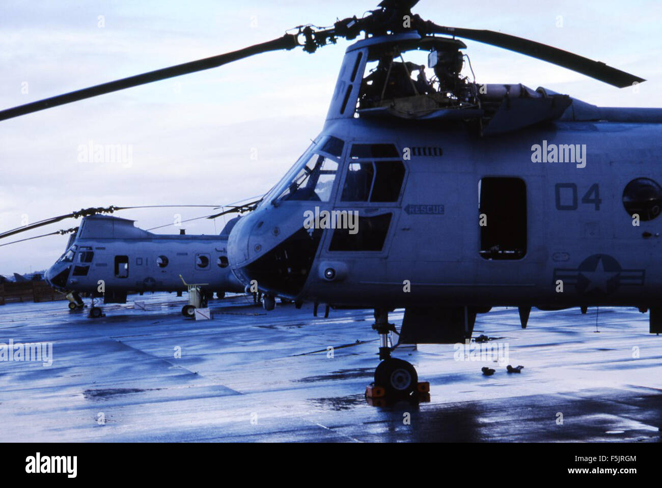 This image shows the Vertol CH-46E helicopter, number 157715, belonging ...