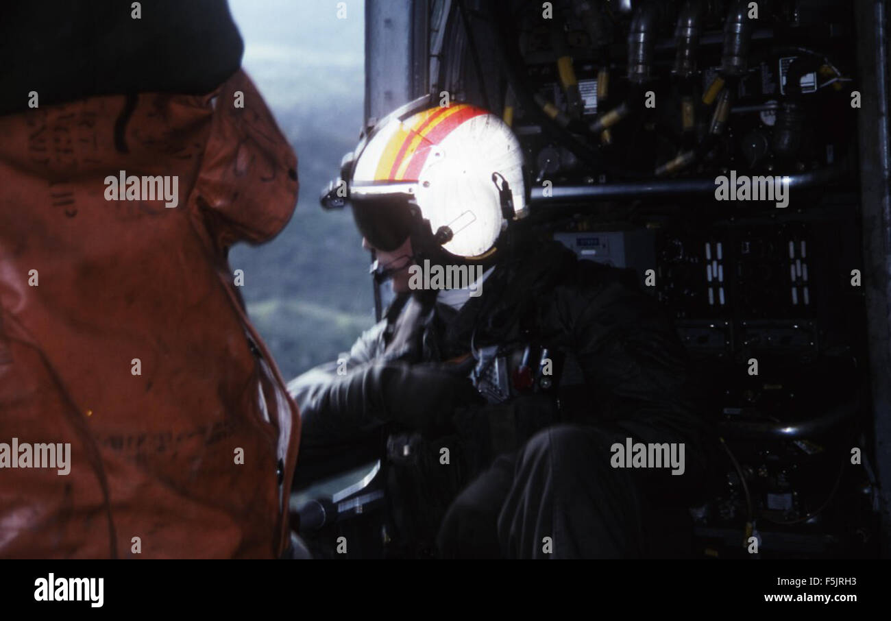 This image captures the Vertol CH-46E helicopter and its HMM-161 ...