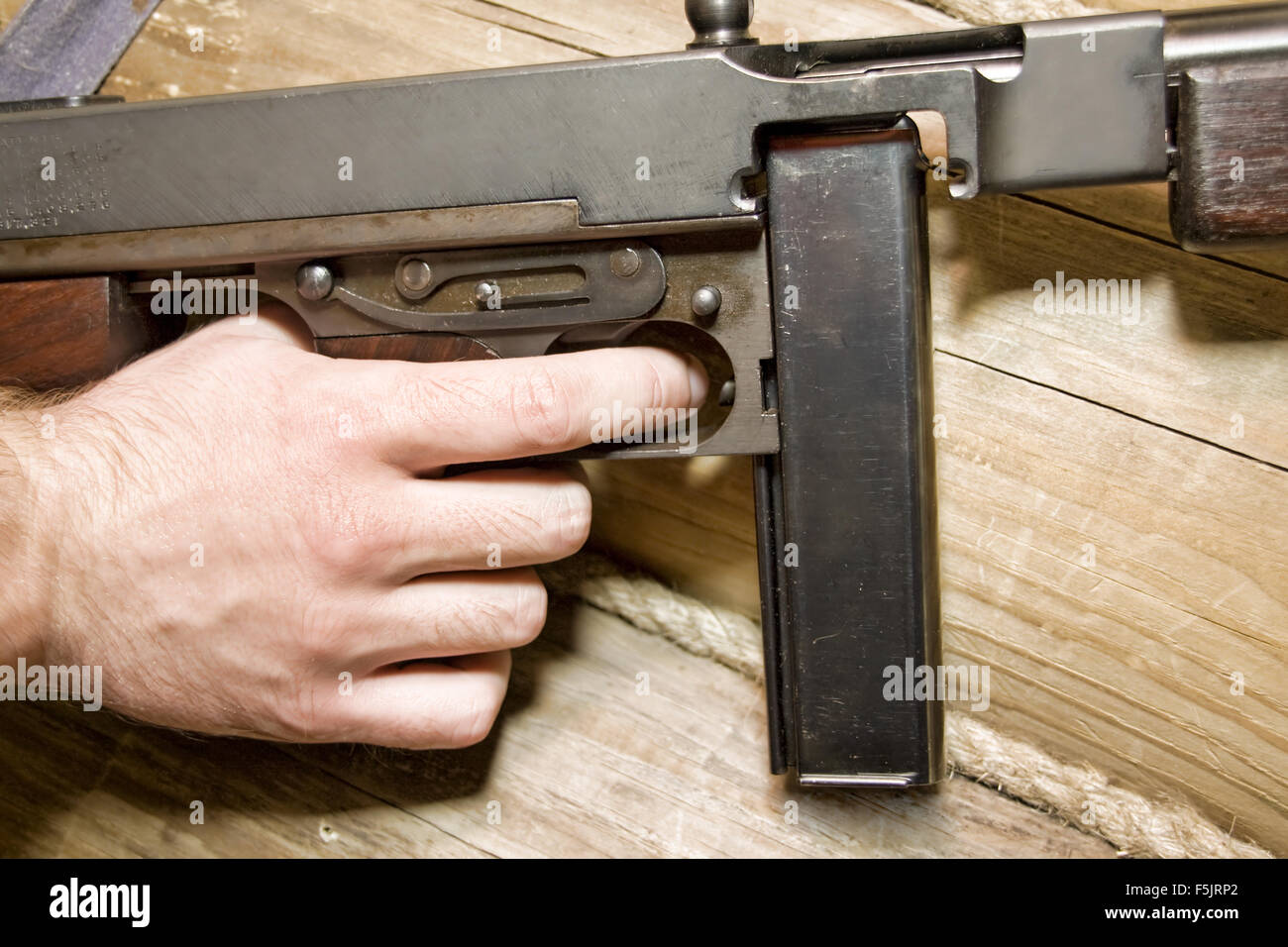 Thompson gun. Ready for fight Stock Photo - Alamy