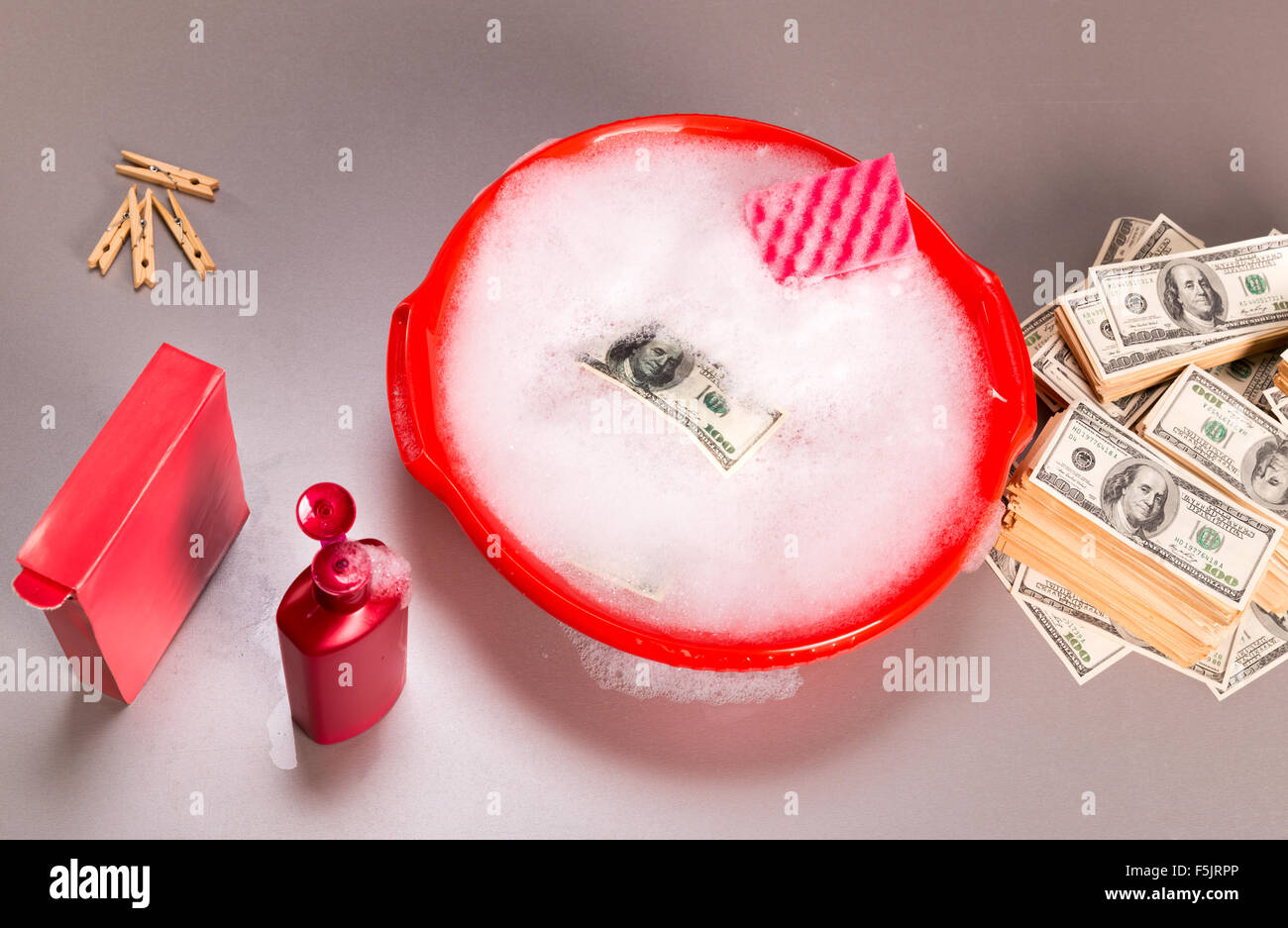Dollar banknote are washing in soap foam Stock Photo - Alamy