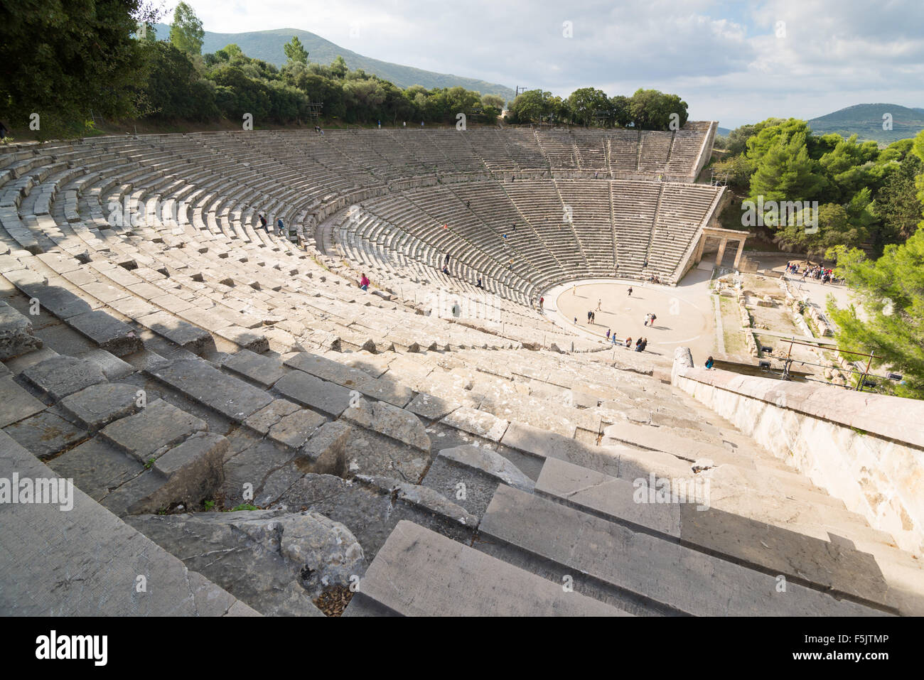 Ancient amphitheater epidaurus peloponnese greece hi-res stock ...