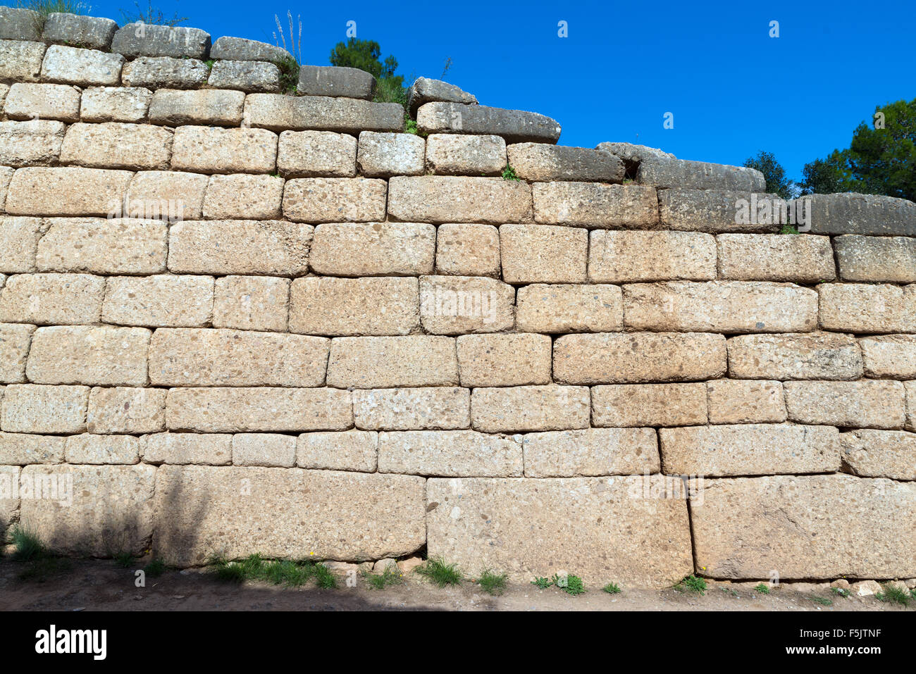 Cyclopean wall of The Treasury of Atreus or Tomb of Agamemnon at ...