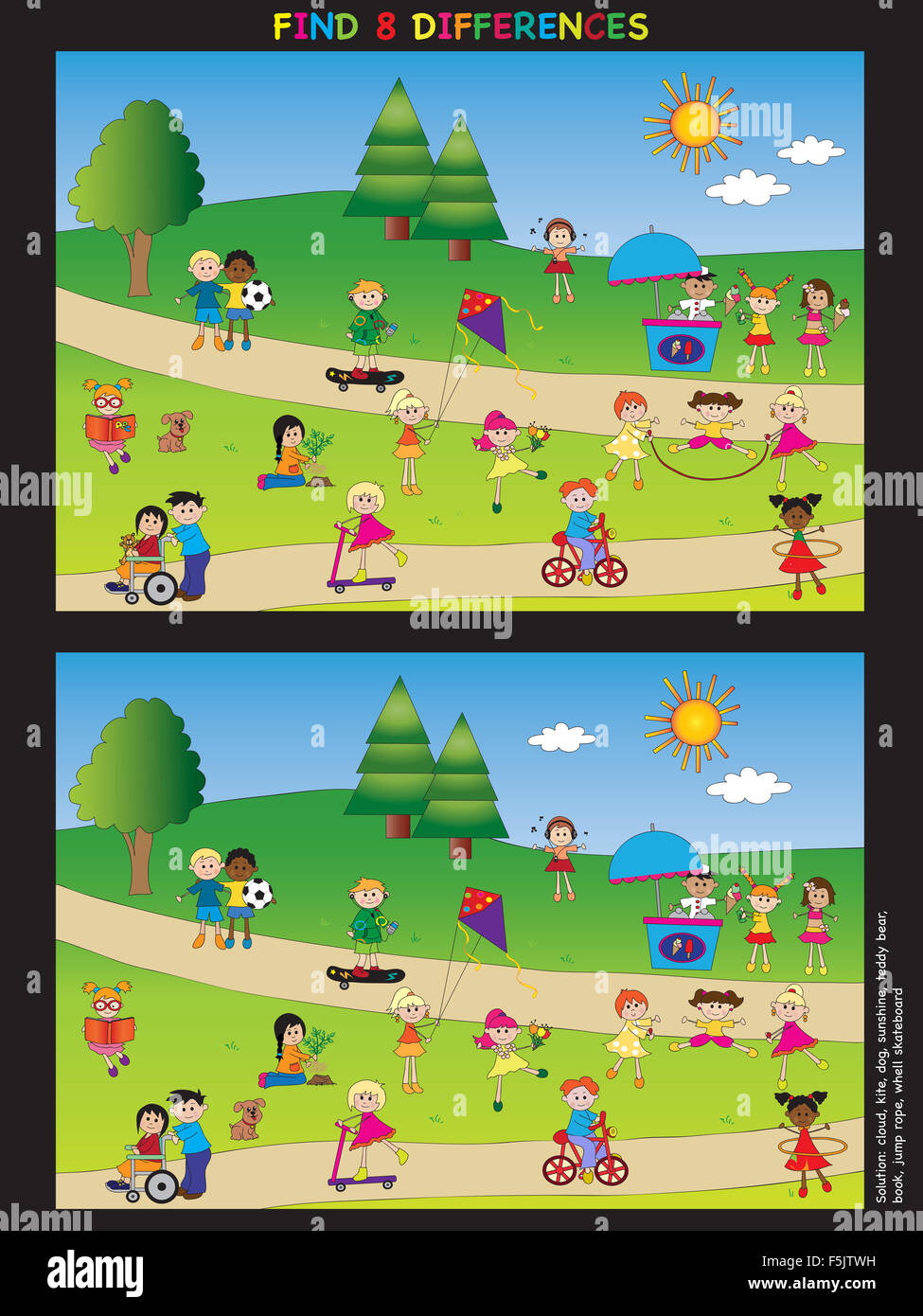 game for children: find eight differences Stock Photo - Alamy