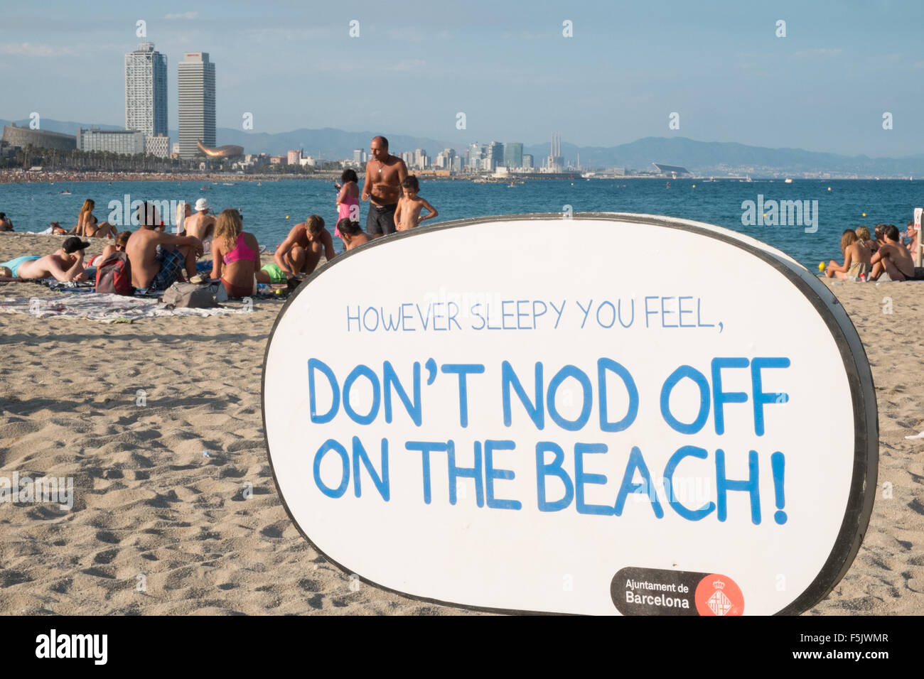Warning of sunburn,using suncream,UV, dangers,not sleeping on beach at ...