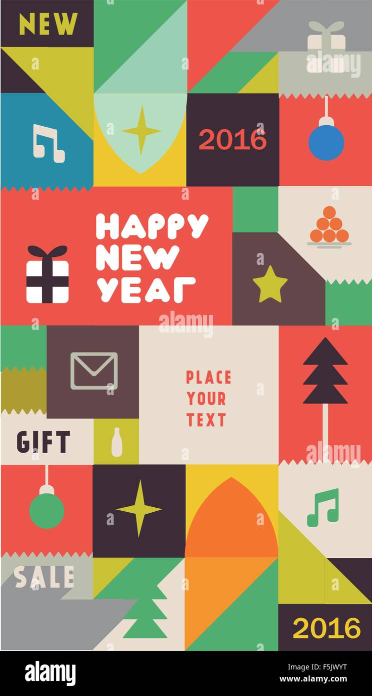 Retro Vintage New Year Poster Stock Vector Image & Art - Alamy
