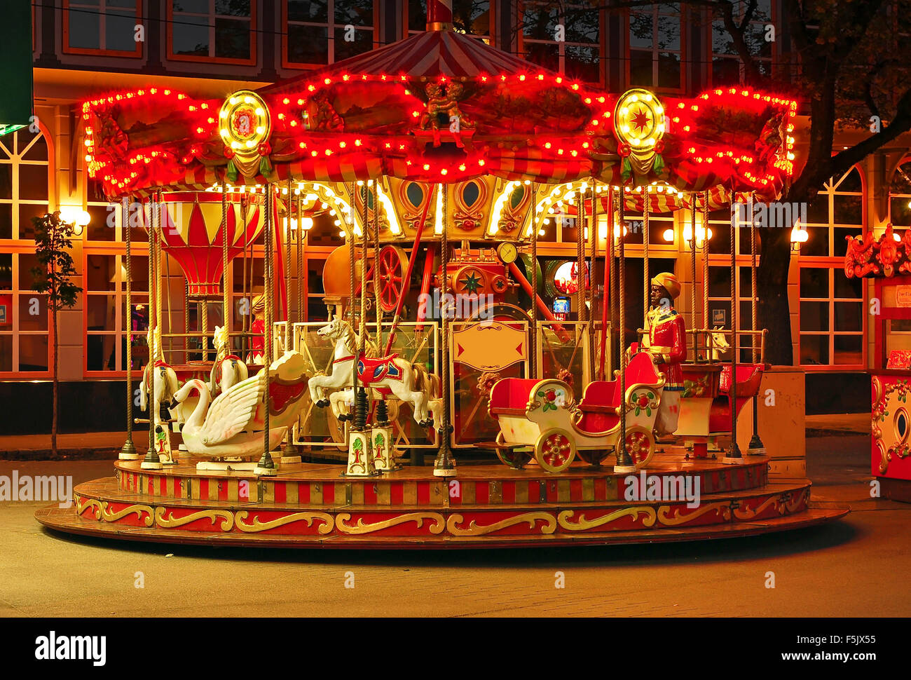 carousel night lights Stock Photo - Alamy