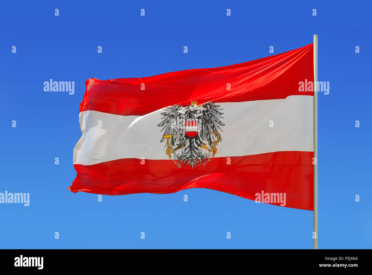 Austria flag waving hi-res stock photography and images - Alamy
