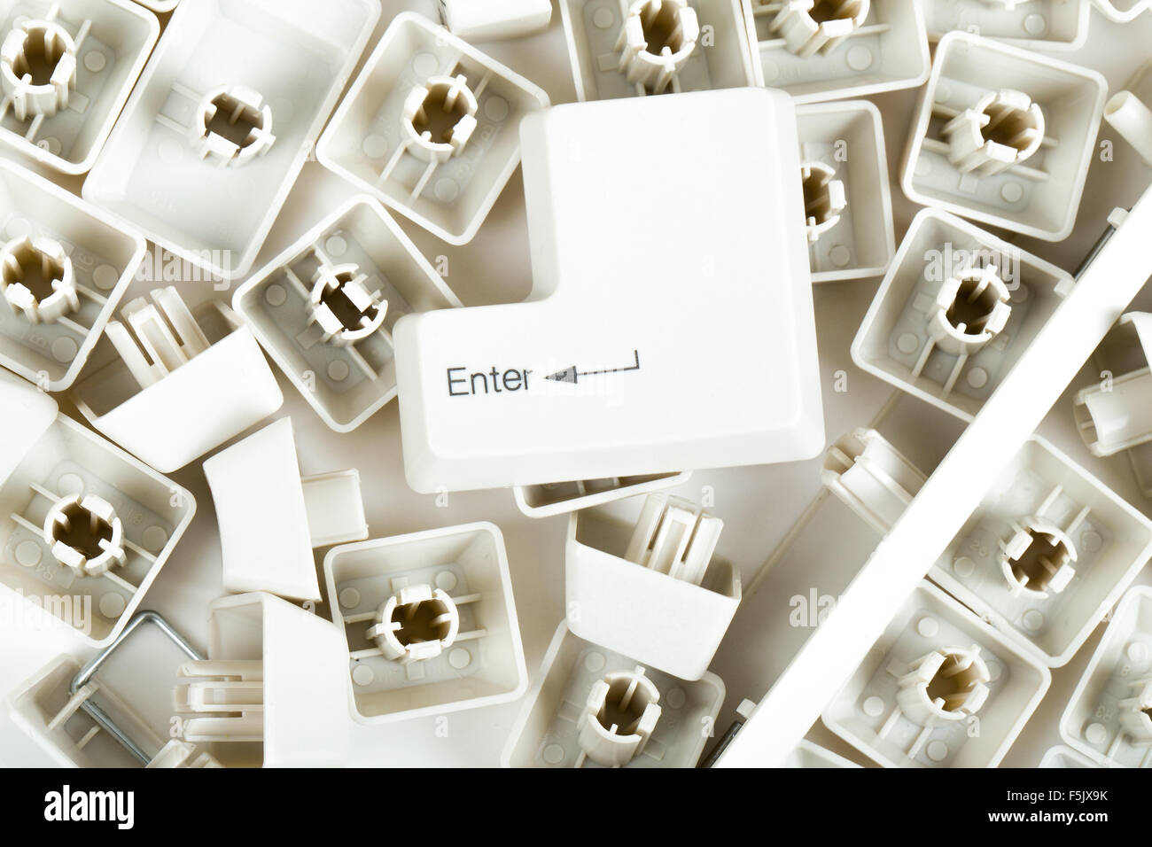 pile of scattered white keyboard keys on white background Stock Photo ...