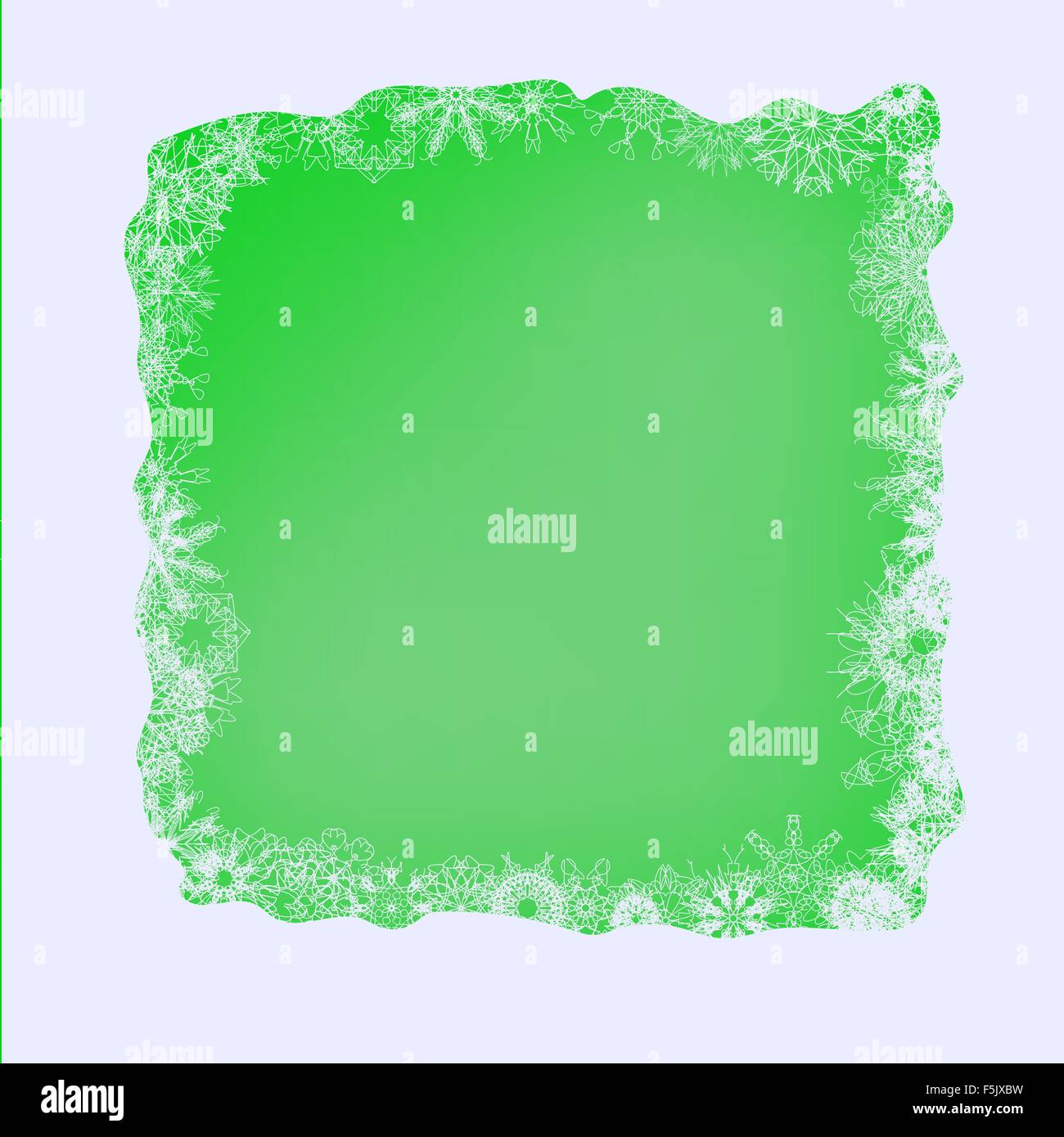 Set of Different Winter Snowflakes on Green Background Stock Vector ...